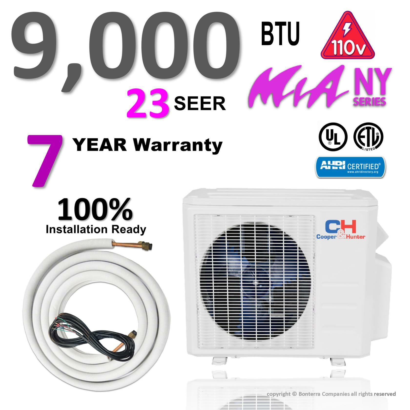 Cooper & Hunter 9000 BTU Mini Split Air Conditioner Heat Pump Ductless ...
