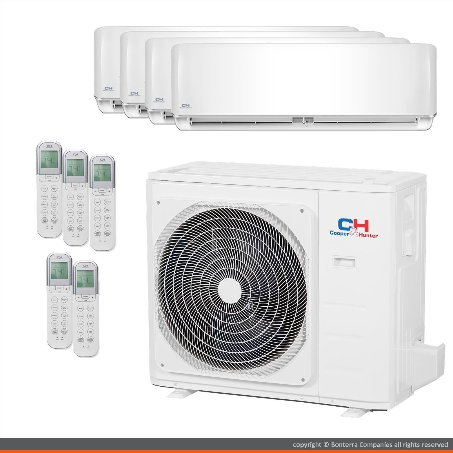 Cooper & Hunter Mini Split AC Heat Pump 5 Zone 9000 9000 12000 12000 ...