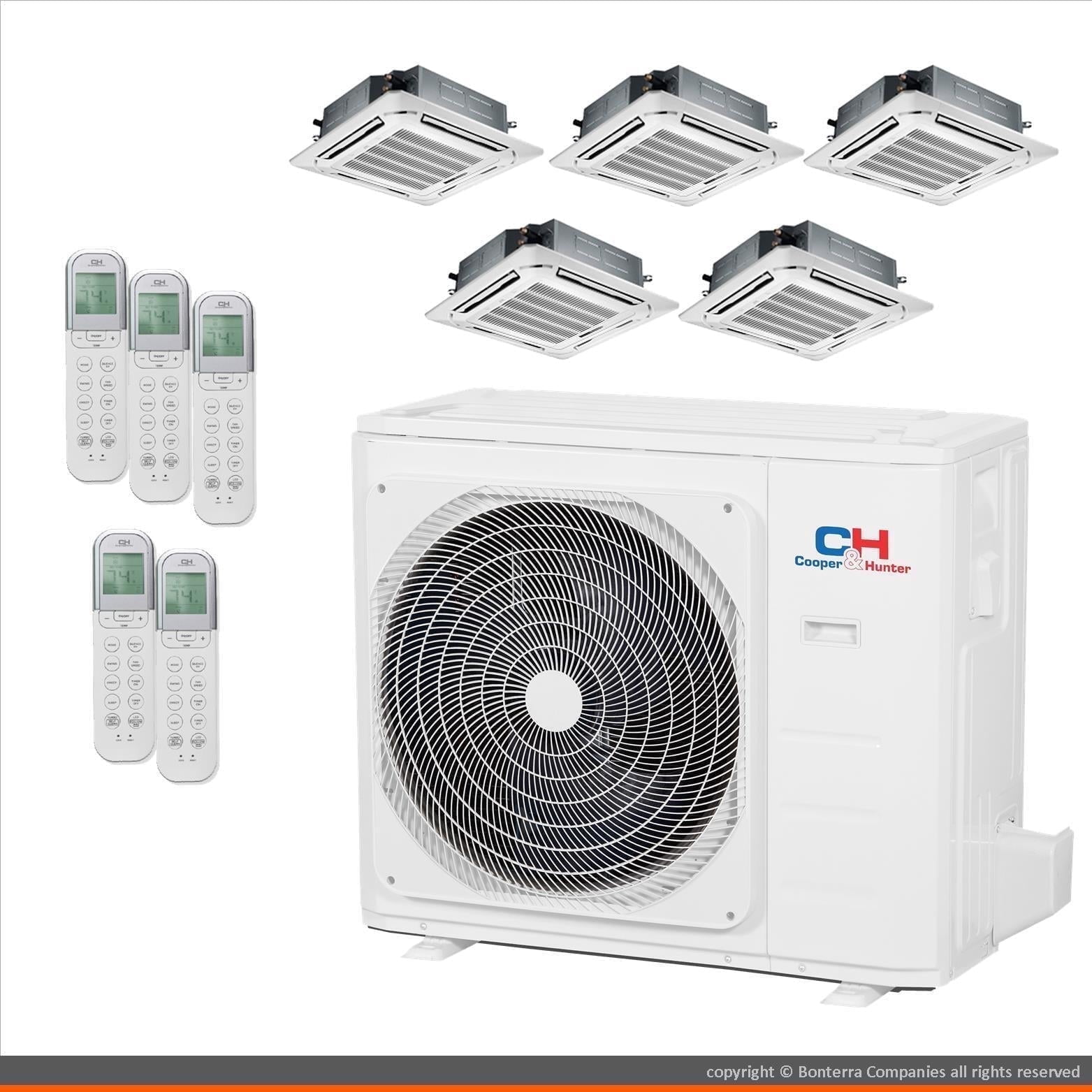 Cooper & Hunter Mini Split AC Heat Pump 5 Zone 9000 9000 9000 18000 ...