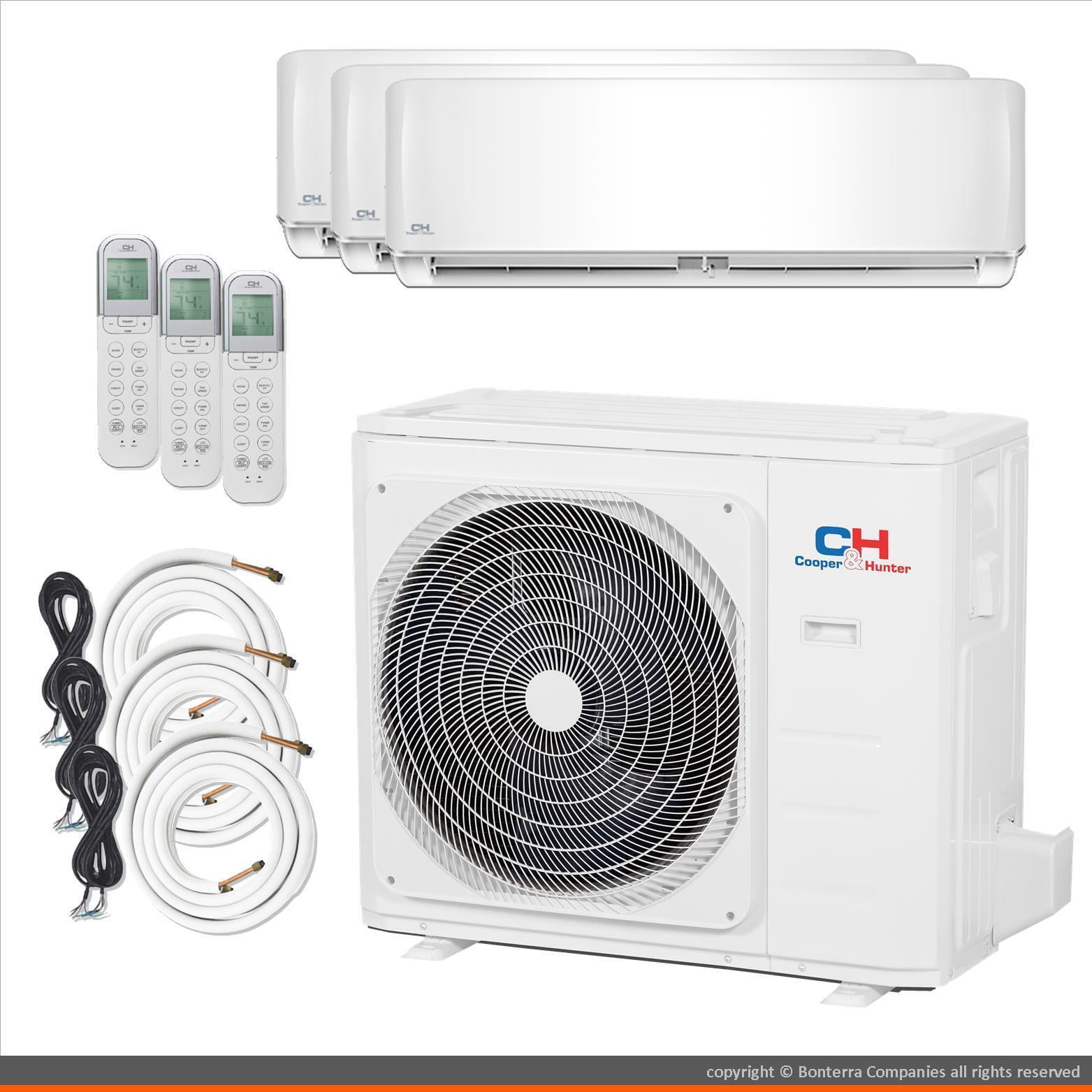 Cooper & Hunter Mini Split AC Heat Pump Ductless 3 Zone 12000 12000 ...