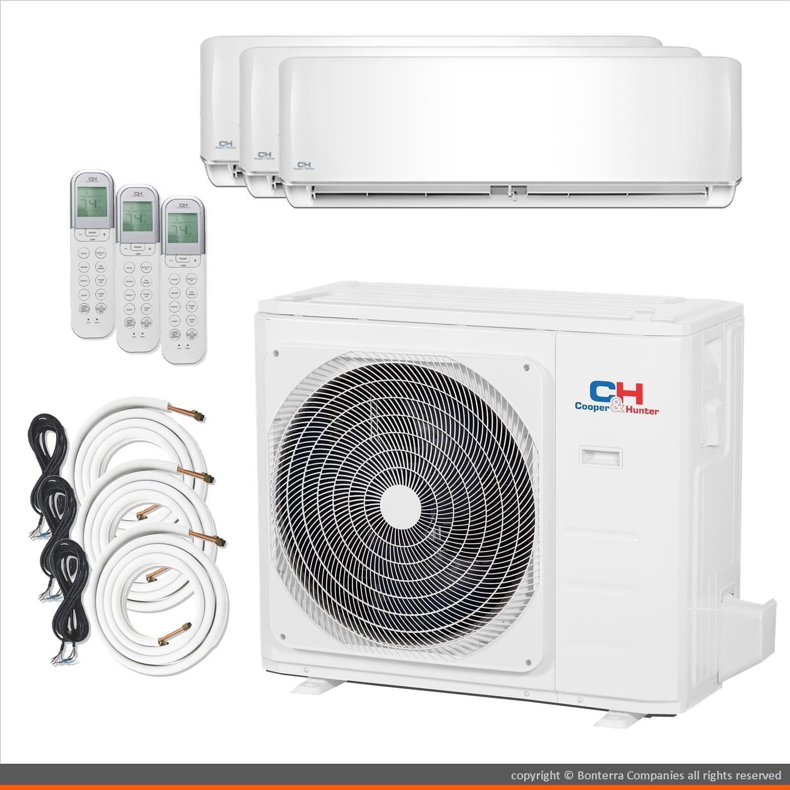 Cooper & Hunter Mini Split AC Heat Pump Ductless 3 Zone 9000 18000 ...