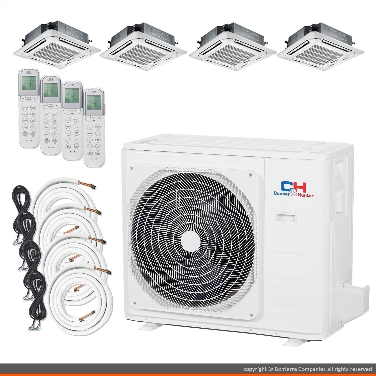 Cooper & Hunter Mini Split AC Heat Pump Multi 4 Zone 9000 12000 12000 ...