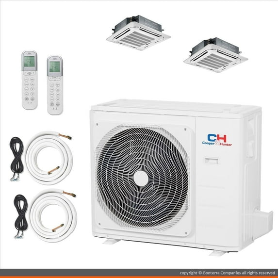 Cooper & Hunter Mini Split Air Conditioner Heat Pump 2 Zone 12000 18000 ...