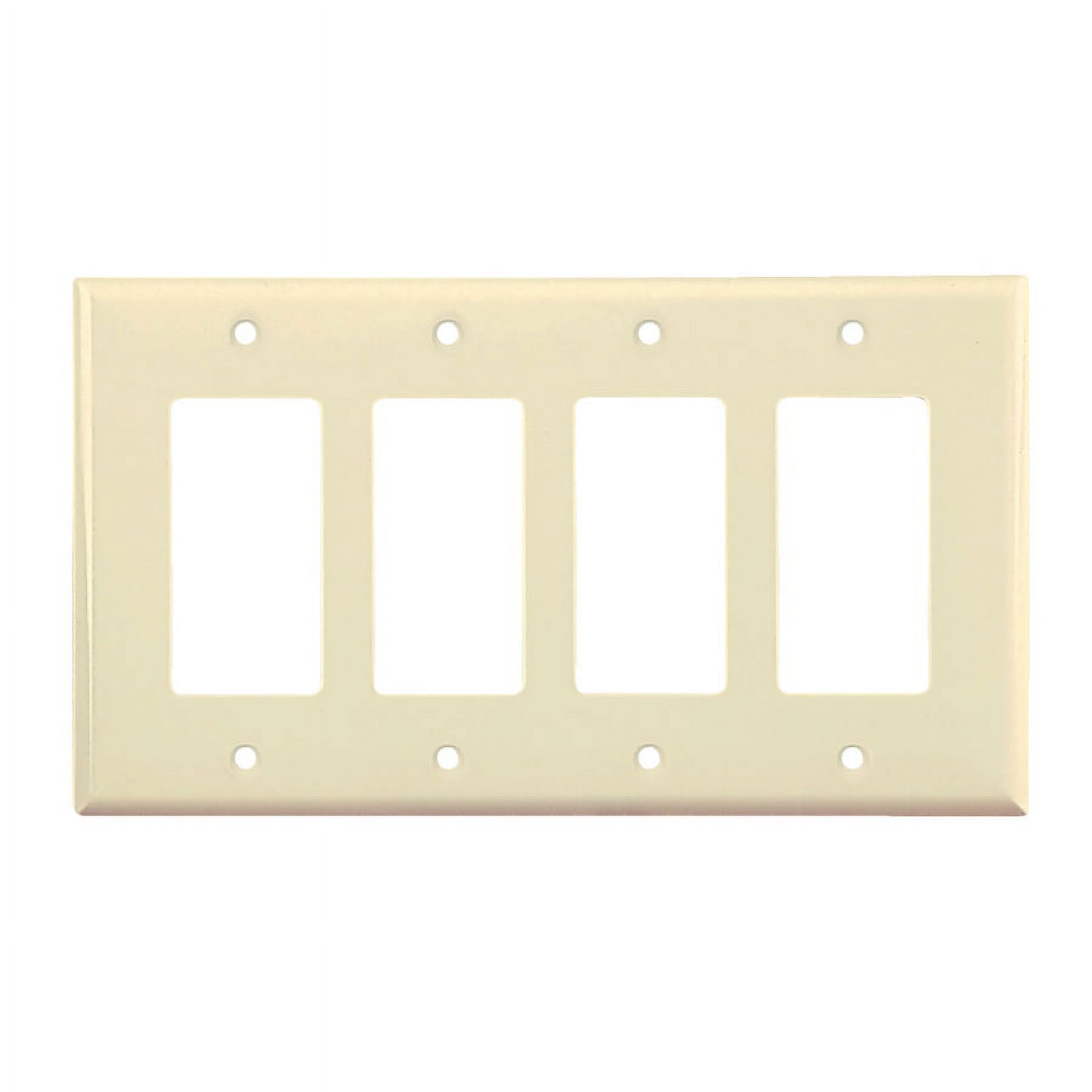 Cooper PJ264A Almond Unbreakable Mid-Size Four Gang Decorator Wall ...