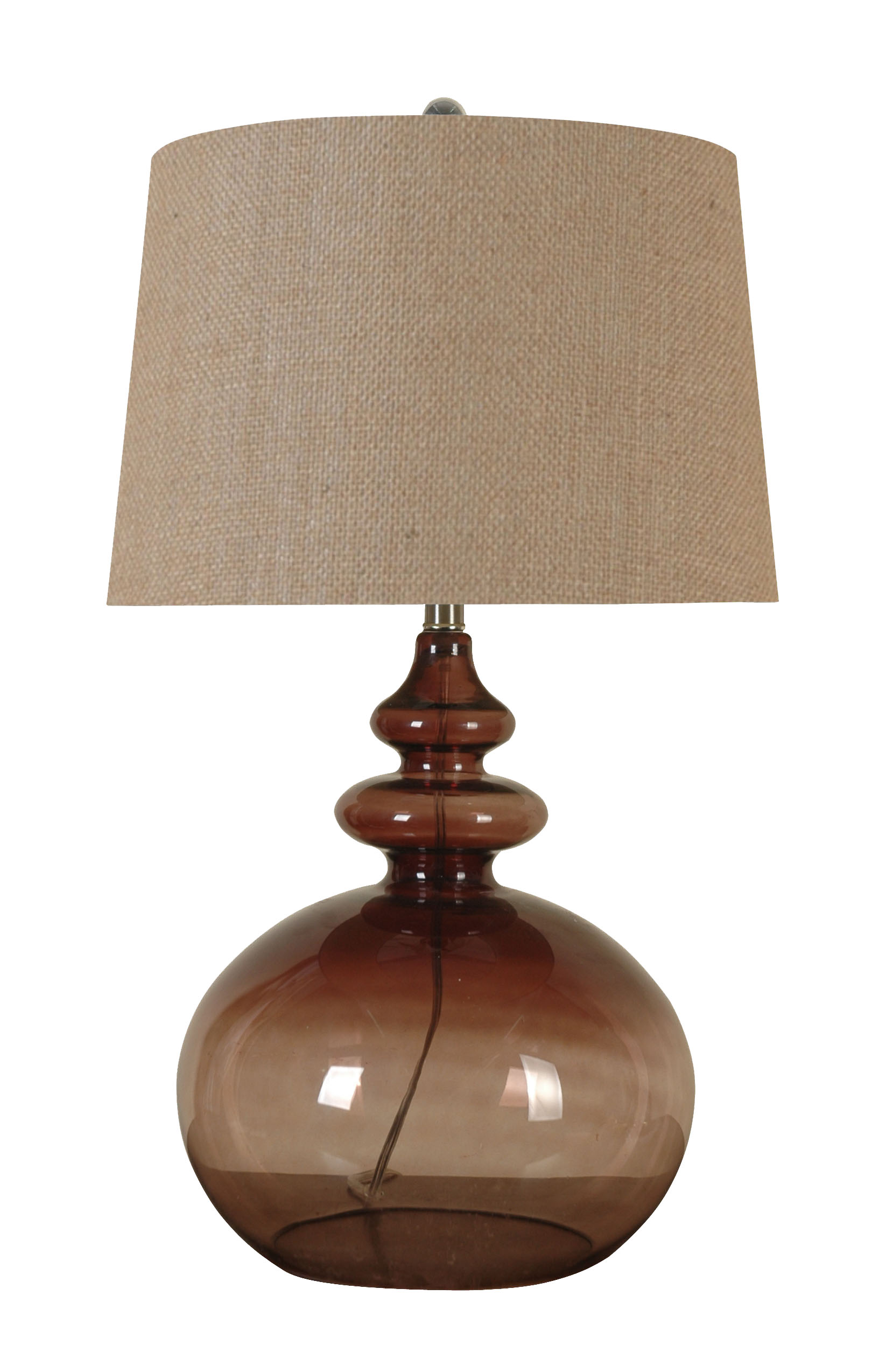 Cooper Ridge 27.5" Brown Table Lamp with Glass Shade Solid Print ...
