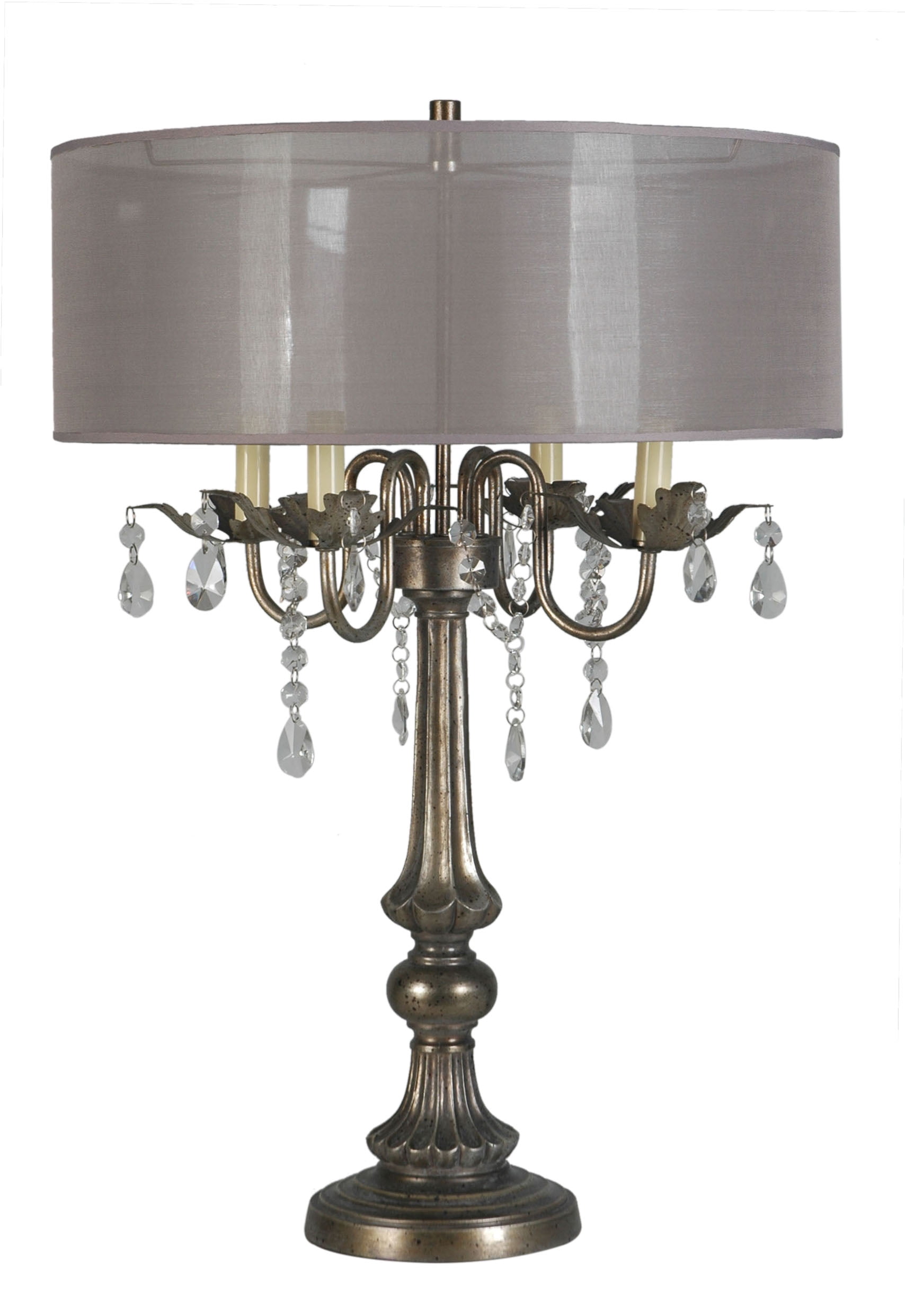 Free Shipping! COOPER RIDGE 28in Antique Silver Table Lamp with Gray ...