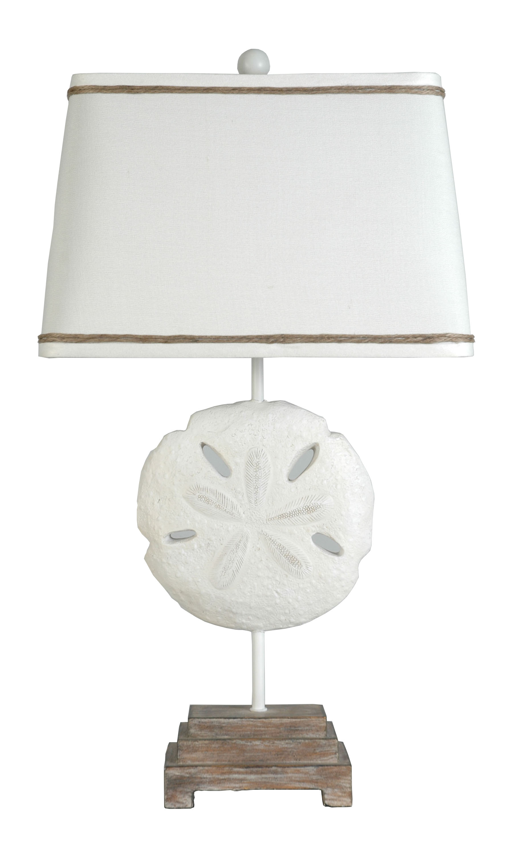 Cooper Ridge 28" Wood Table Lamp with Off White Solid Print Shade (2 ...