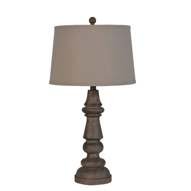 Cooper Ridge 29" Wood Table Lamp with Gray Solid Print Shade (2 Count ...