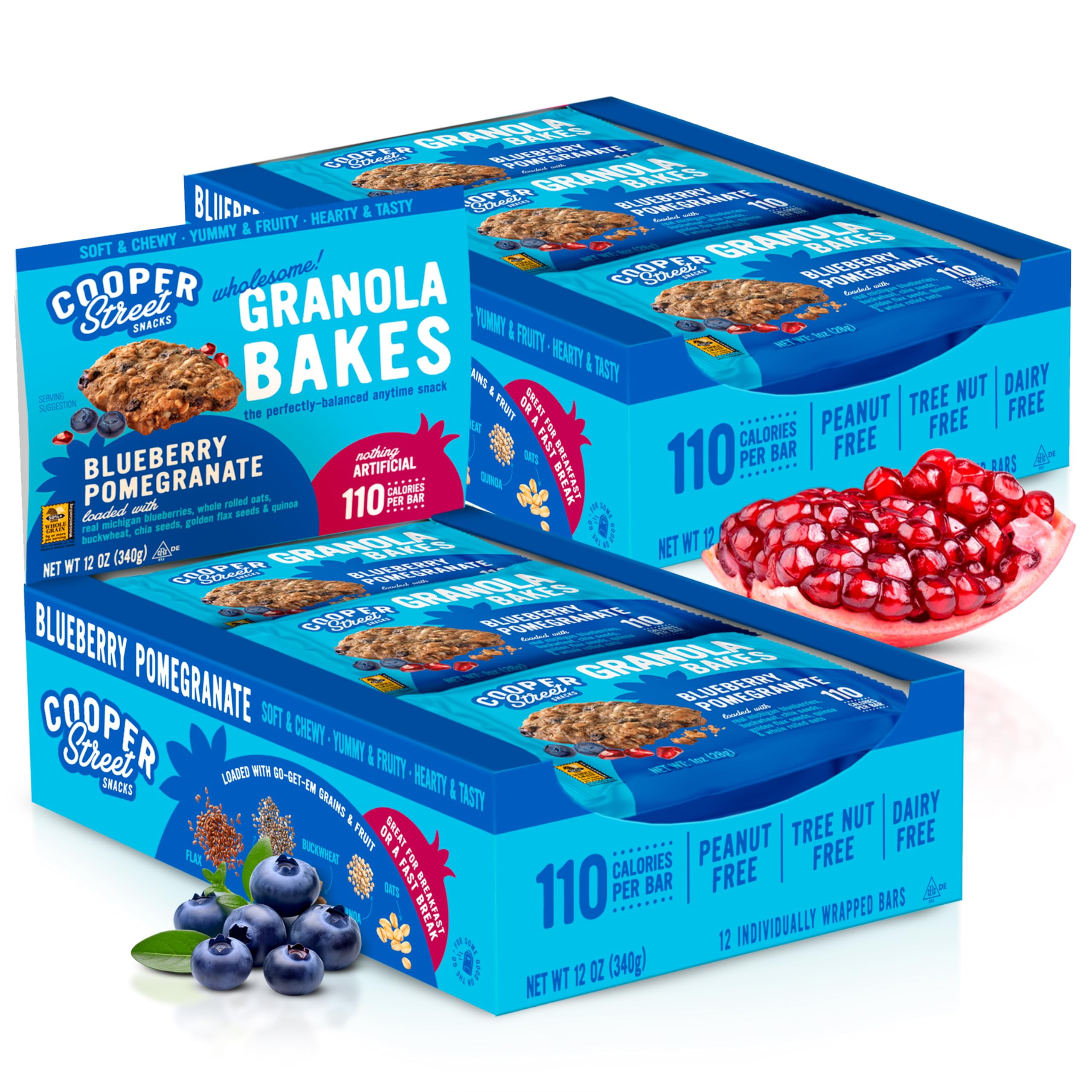 Cooper Street - Chewy KEF16 Granola Bakes, Blueberry Pomegranate ...