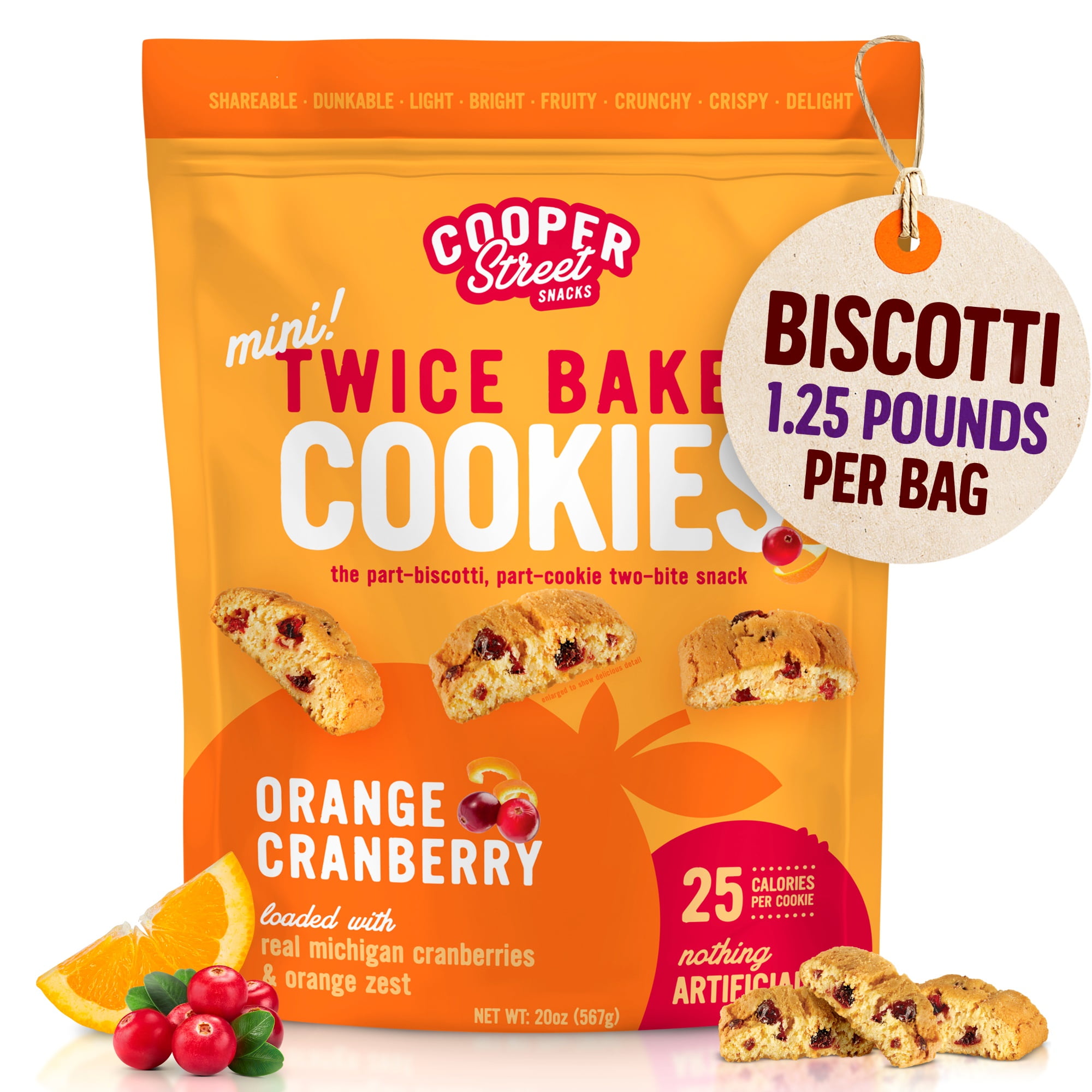 COOPER STREET Italian Biscotti Cookies 1.25 Pounds Twice Baked Crispy ...