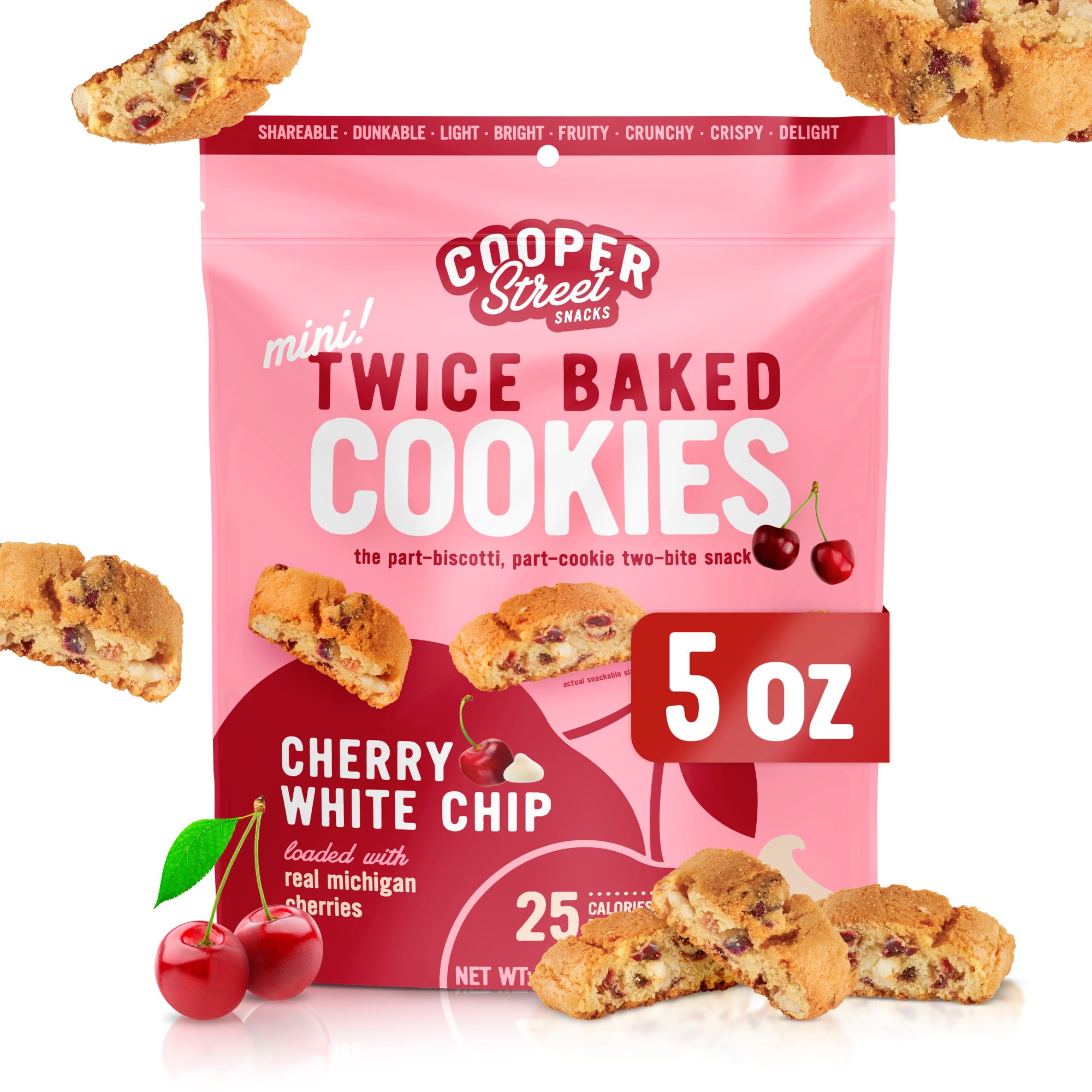 Cooper Street Cherry White Chunk Biscotti Cookies - Crispy, Light ...