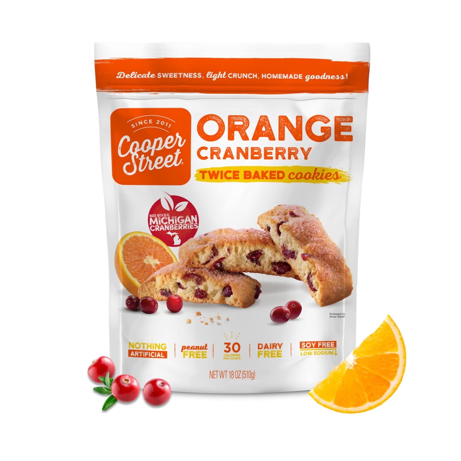 Cooper Street Gourmet Citrus Orange Cranberry Cookies, 18 Oz - Walmart.com