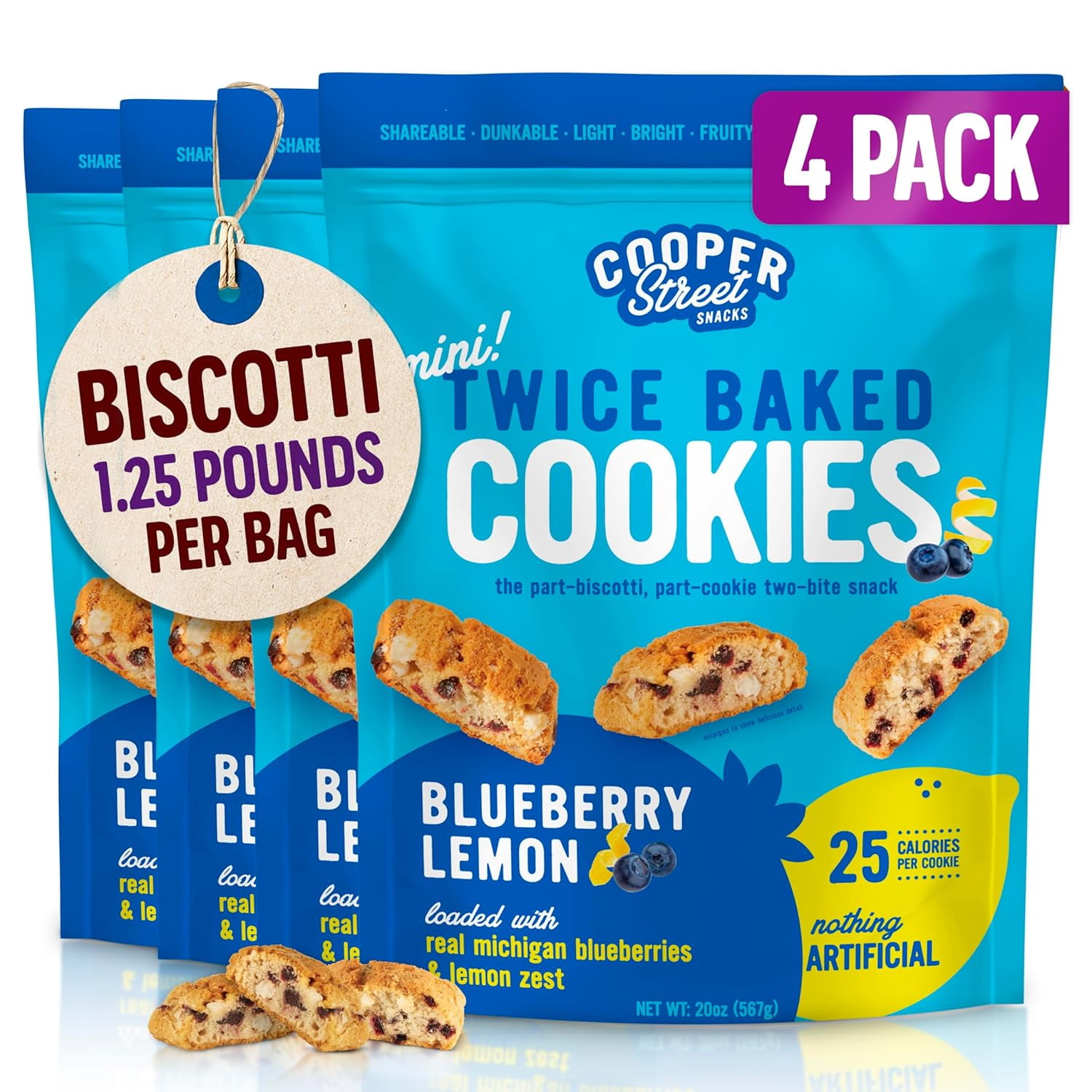 Cooper Street Twice Baked Mini HYZ01 Biscotti Italian 5 Pounds of Lemon ...