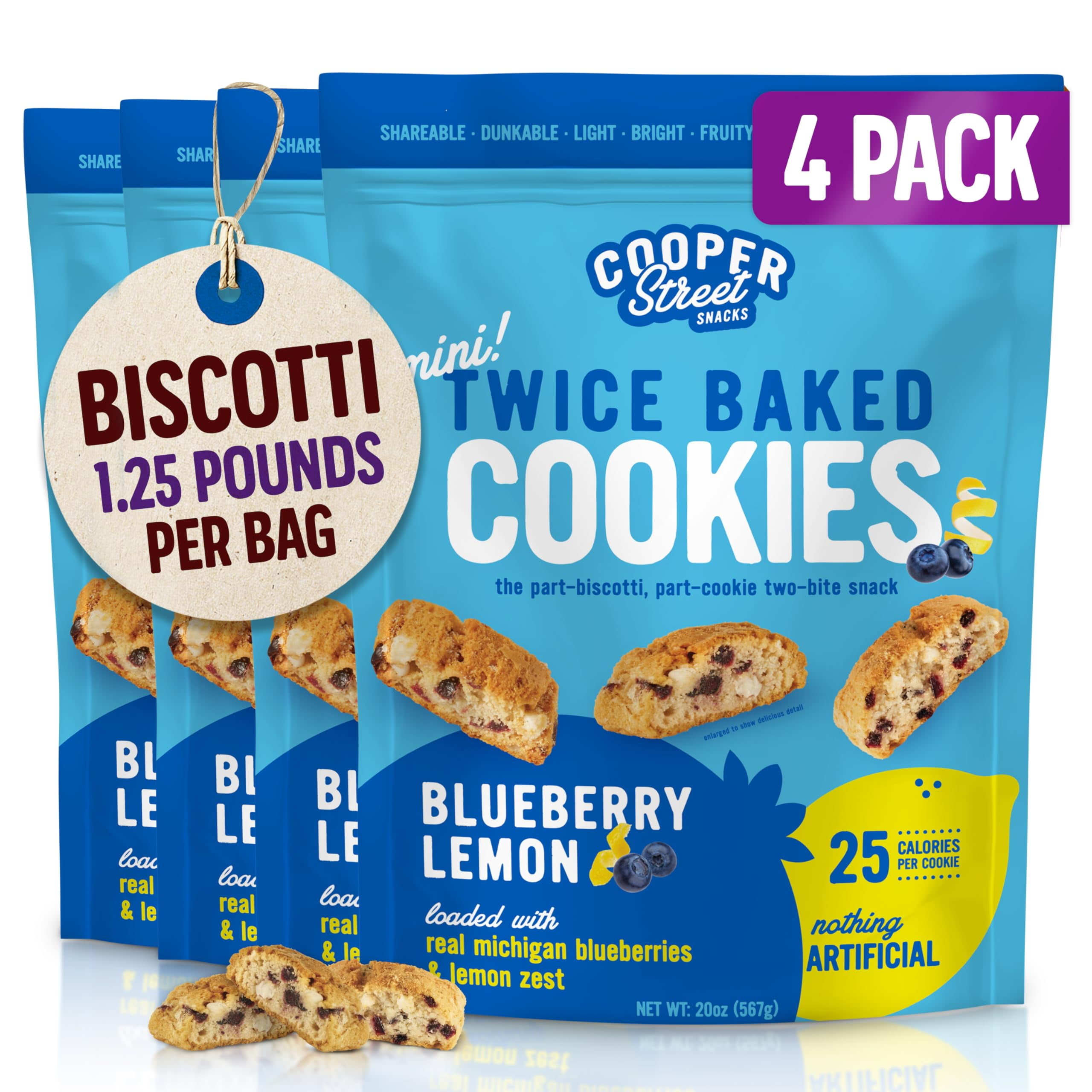 Cooper Street Twice Baked Mini HYZ01 Biscotti Italian 5 Pounds of Lemon ...
