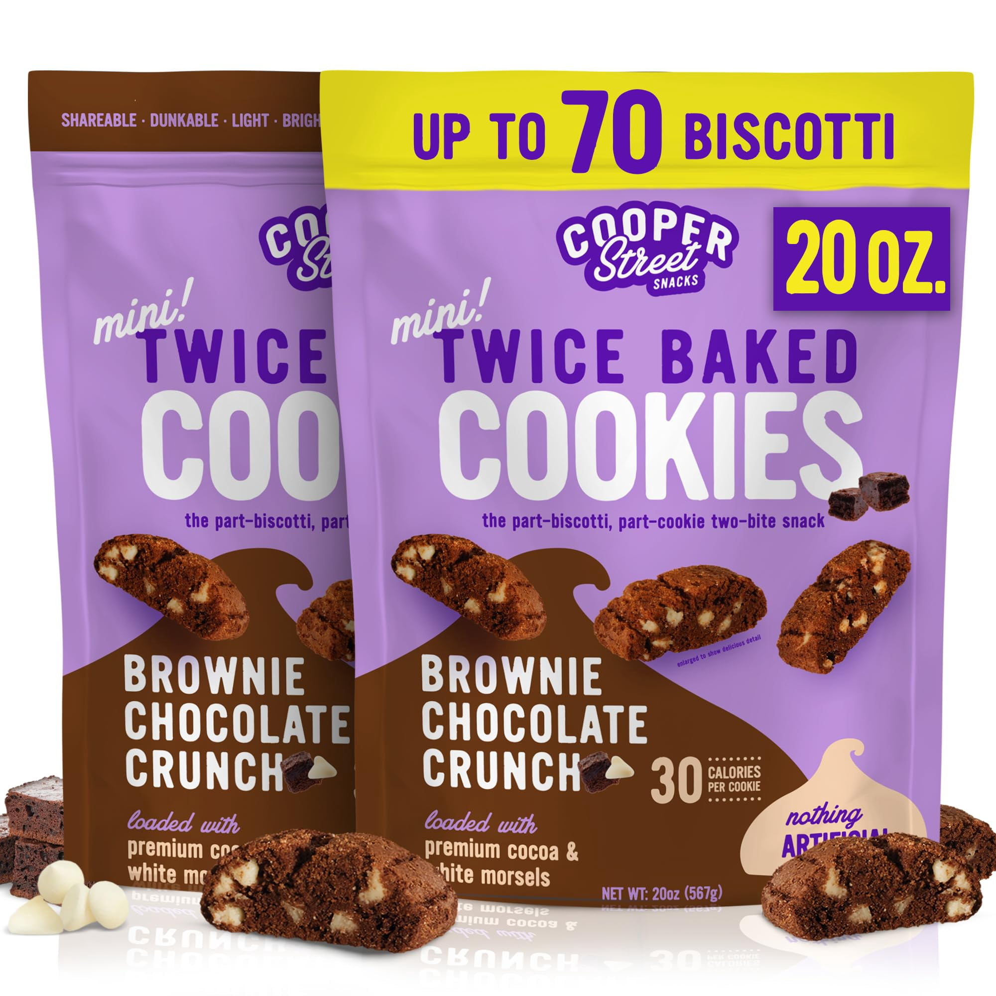 Cooper Street Twice Baked DMF15 Mini Biscotti Italian Brownie Chocolate ...