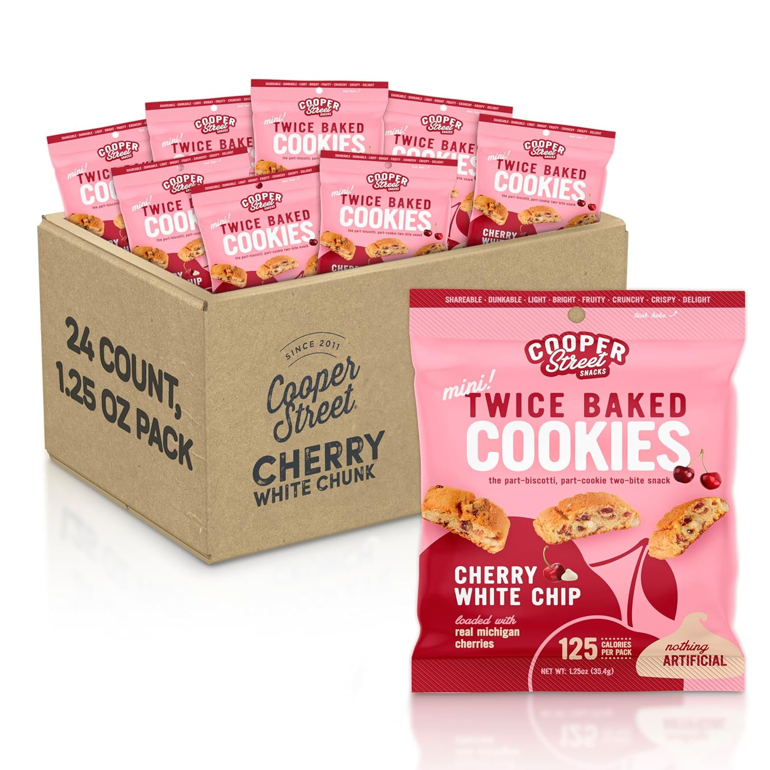 Cooper Street Twice Baked Italian Biscotti Cookies - Cherry White Chip ...