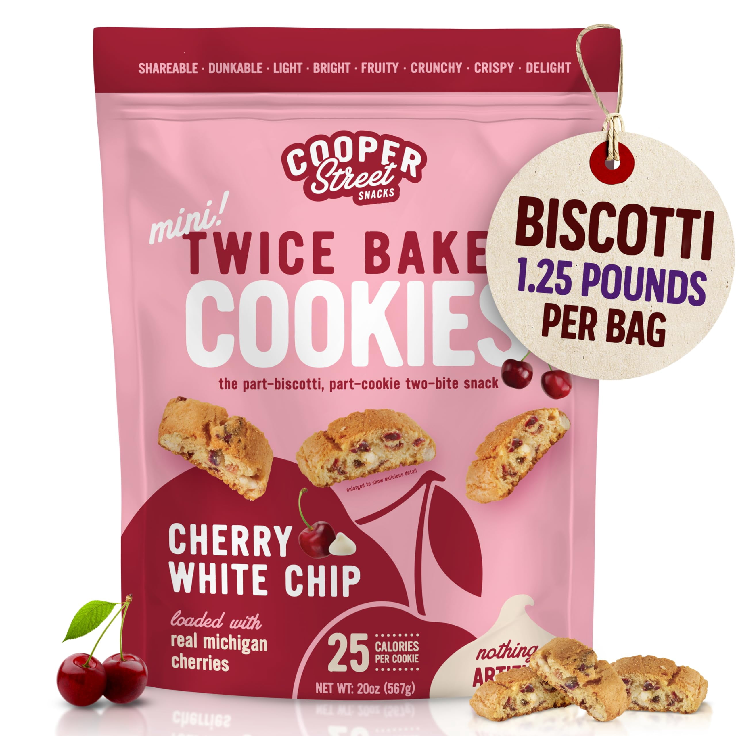 Cooper Street Twice Baked STF9 Mini Biscotti Italian Style 1.25 Pound ...