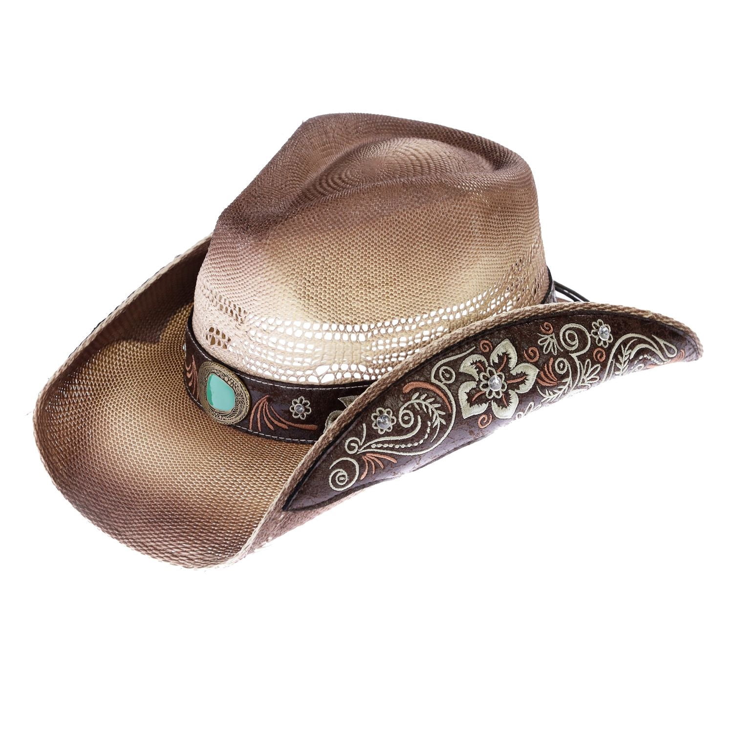 Cooper Toyo Straw Flower Buckle Drifter Cowboy Hat - Walmart.com