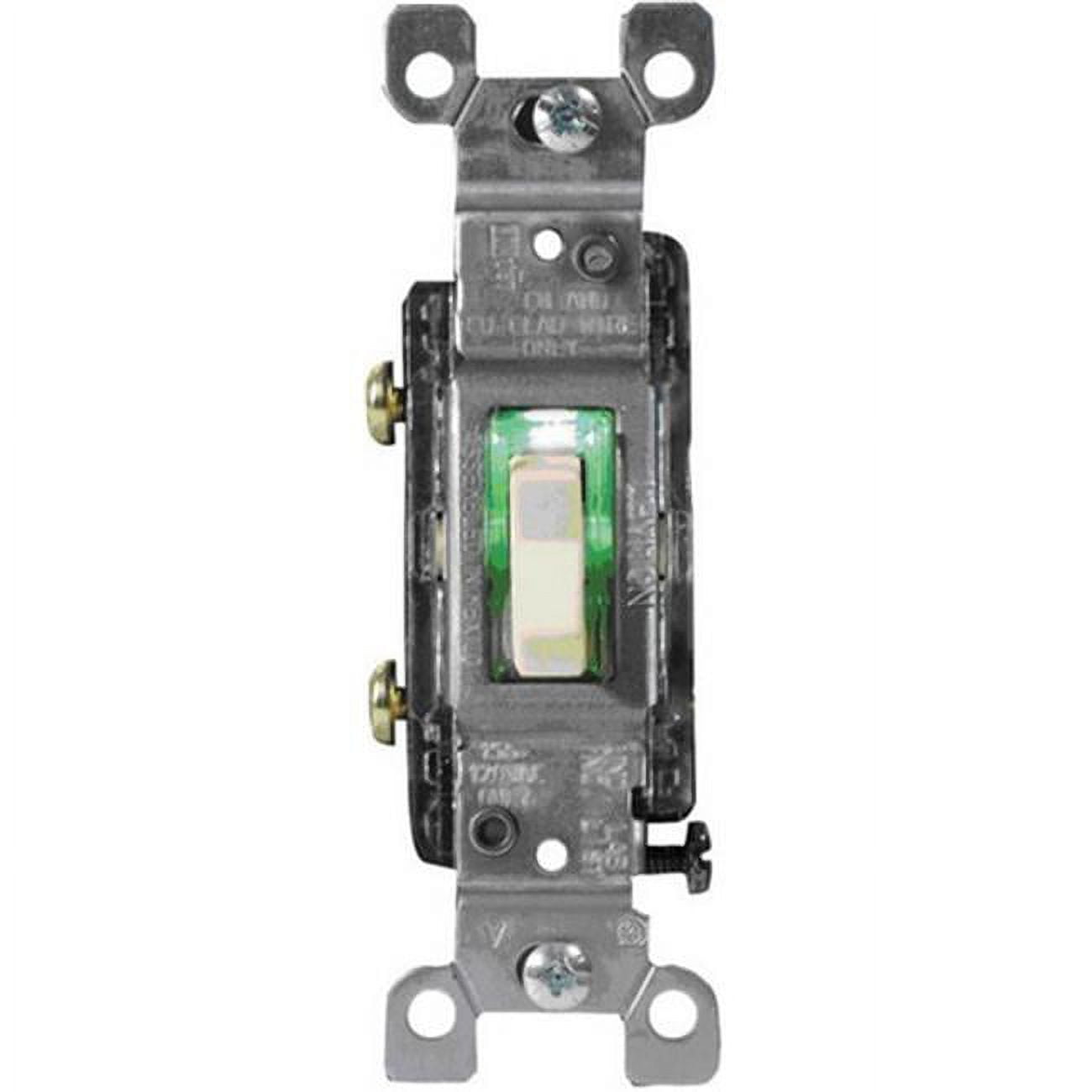 Cooper Wiring 1301-7LTVBOX Ivory Lighted Grounding Quiet Toggle Switch ...