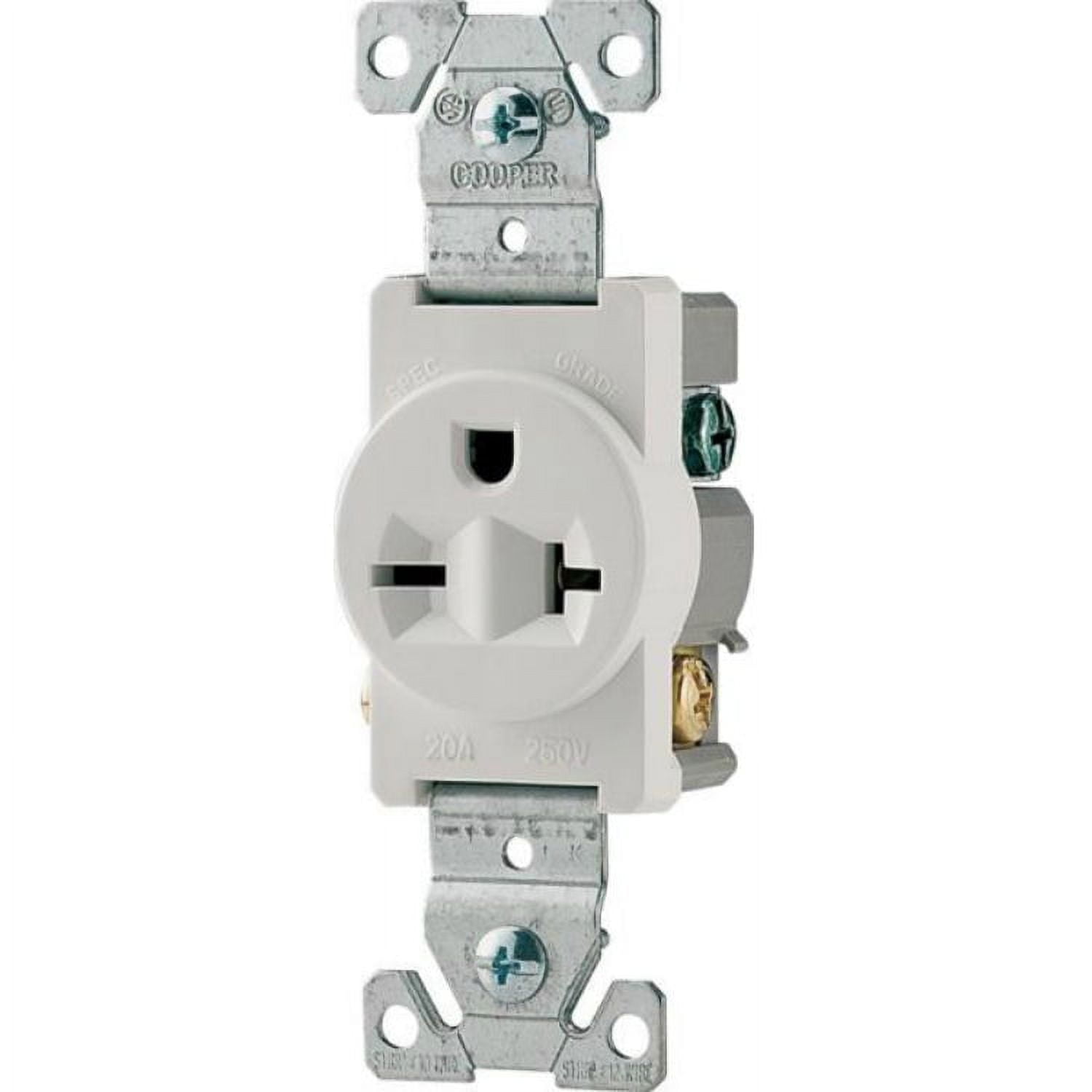 Cooper Wiring 1876W-BOX Commercial Grade 2-Pole/3-Wire Receptacles ...