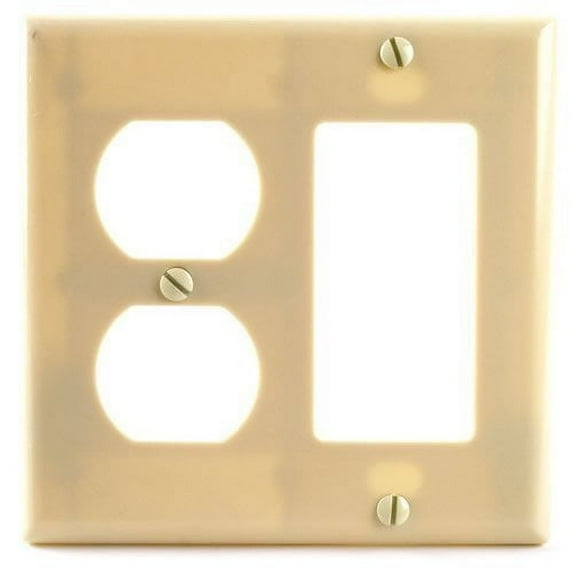 Cooper 2157V Ivory Two Gang Combination Wall Plate, 1-Decorator and 1 ...