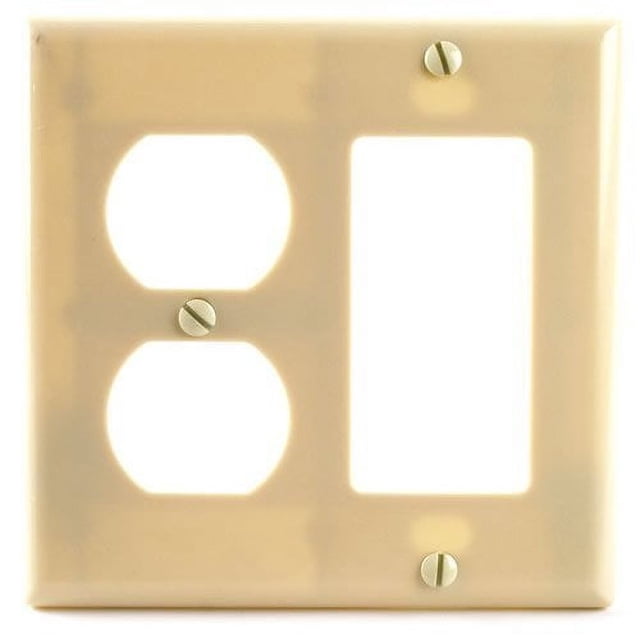 Cooper 2157V Ivory Two Gang Combination Wall Plate, 1-Decorator and 1 ...