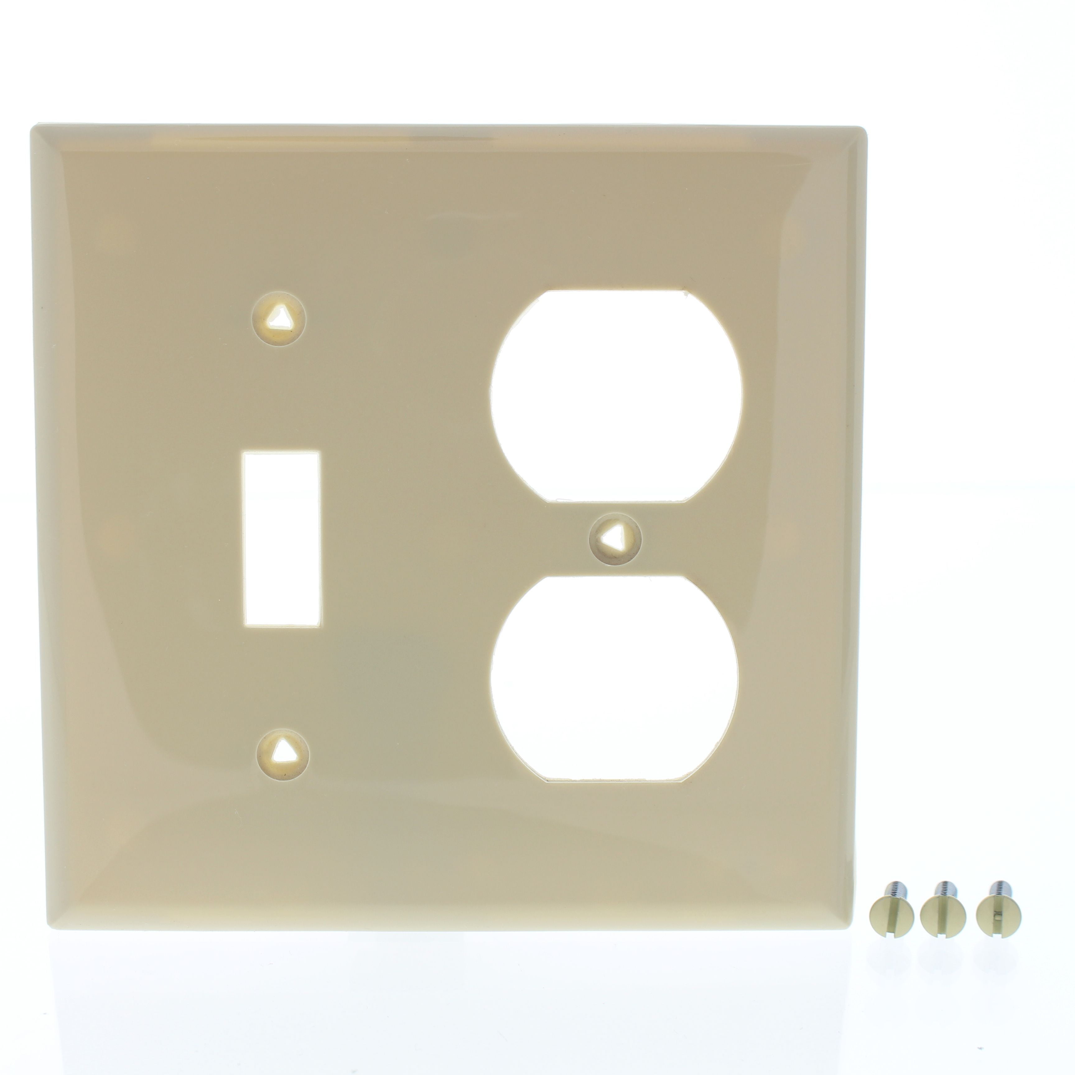 Cooper Wiring 5138V 2-Gang Combo Plate, Ivory - Walmart Business Supplies