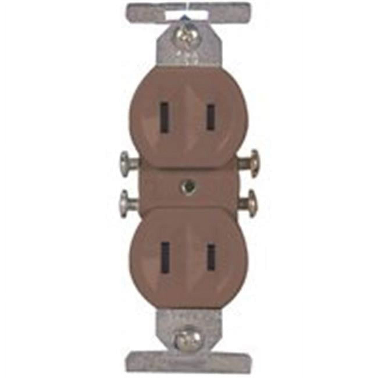 Cooper Wiring 736B-BOX Two Wire Standard Brown Duplex Receptacle, 15 ...