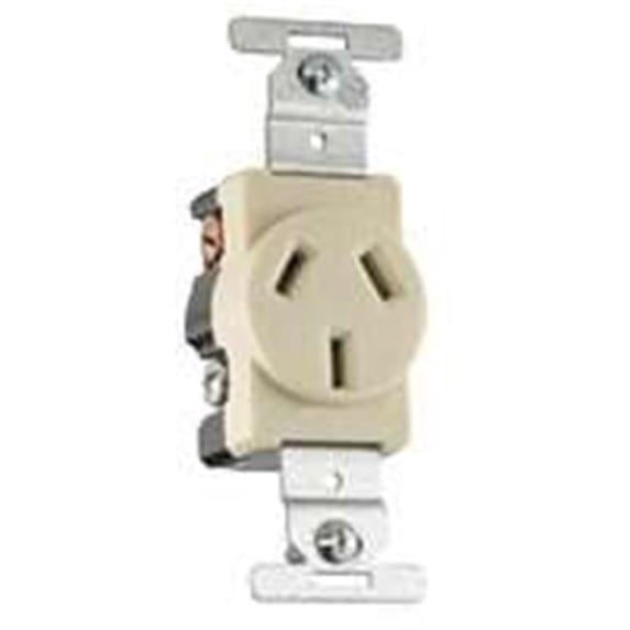 Cooper Wiring 805V-BOX Ivory Commercial Single Receptacle Outlet 20A- 3 ...