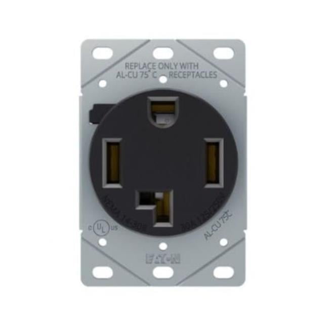 Cooper Wiring AH1257BK-F 250V 30A 3-Pole 4-Wire Receptacle Flush Mount ...