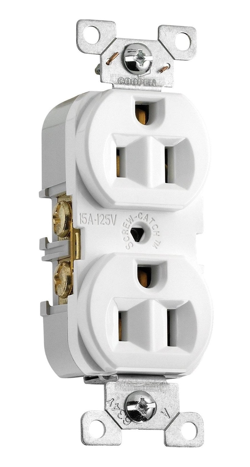 Cooper Wiring CR15W 3-Wire Commercial Grade Duplex Receptacle, White ...
