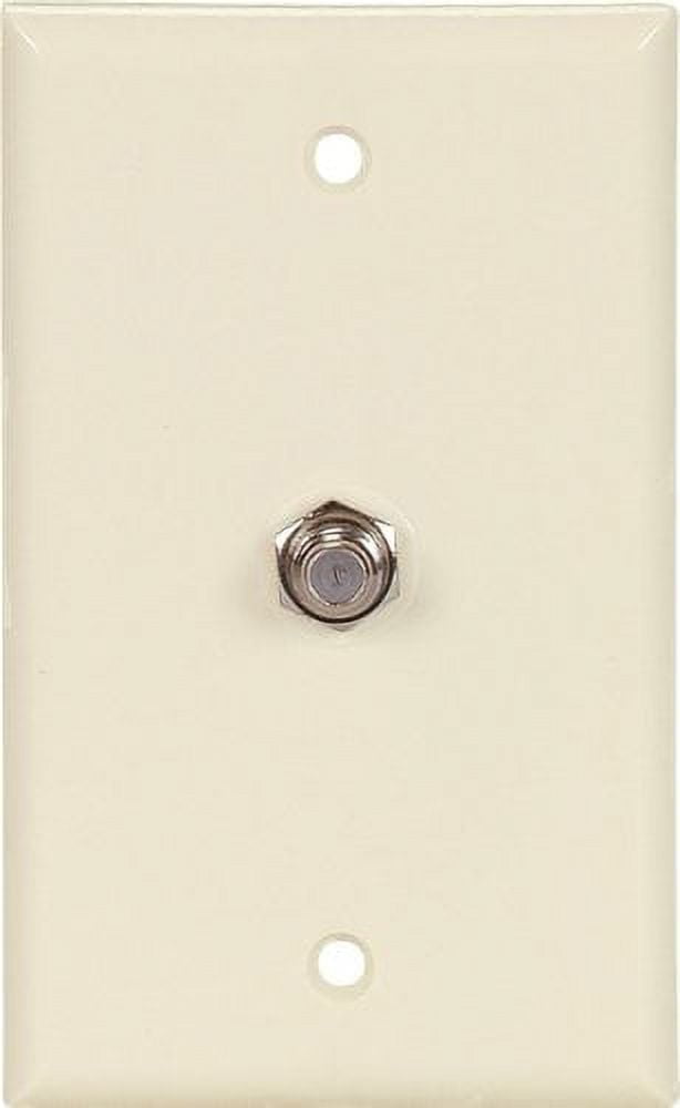 Cooper Almond 1Gang Single Coax TV Connector Wall Plate, F-Type CATV ...