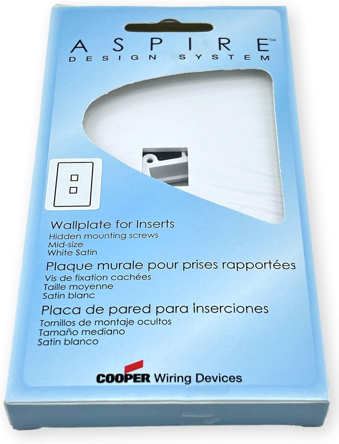 Cooper Wiring Devices 9551WS Aspire Design System Wallplate for Inserts ...