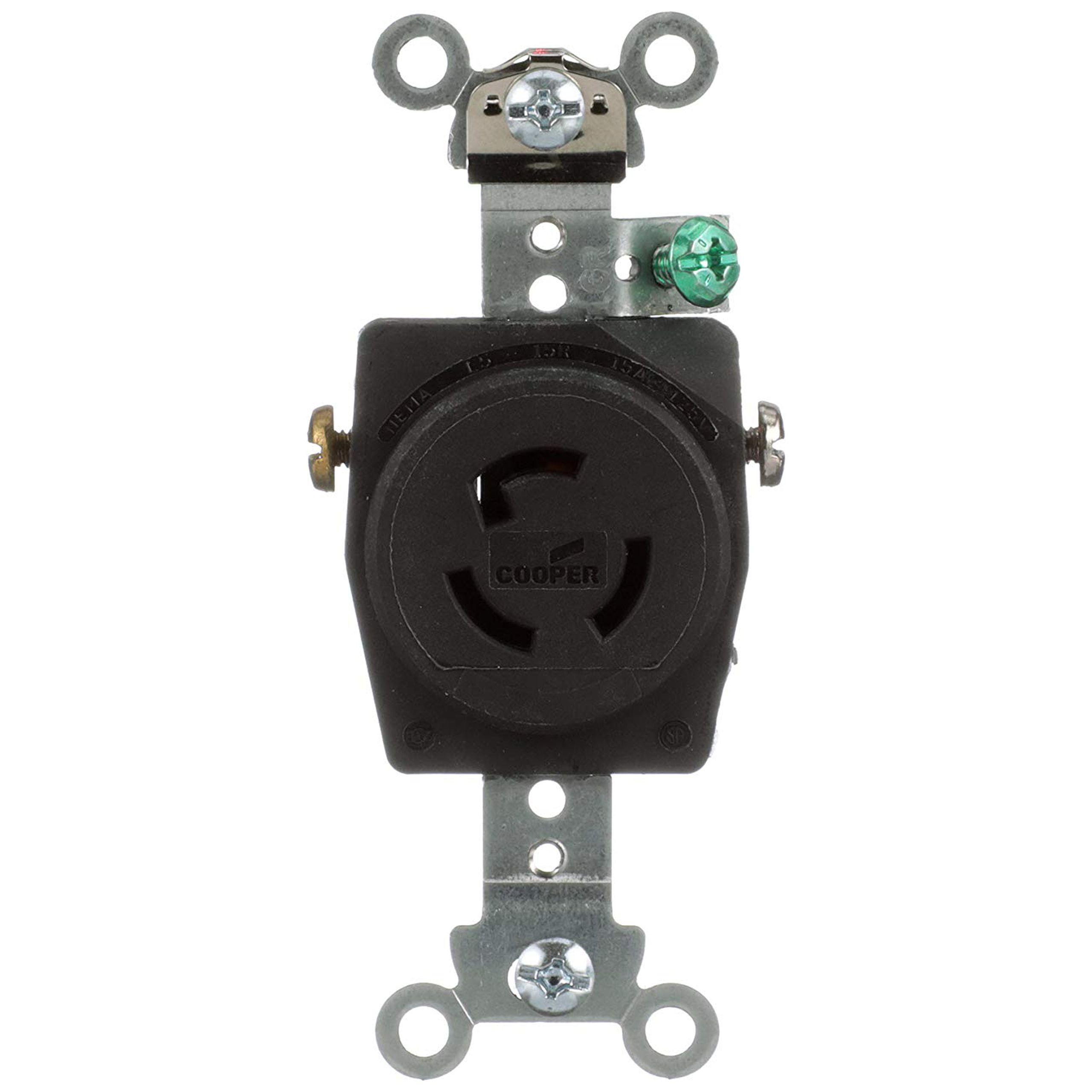 Cooper Wiring Devices CWL515R Single Phase Locking Receptacle 15 Amps ...