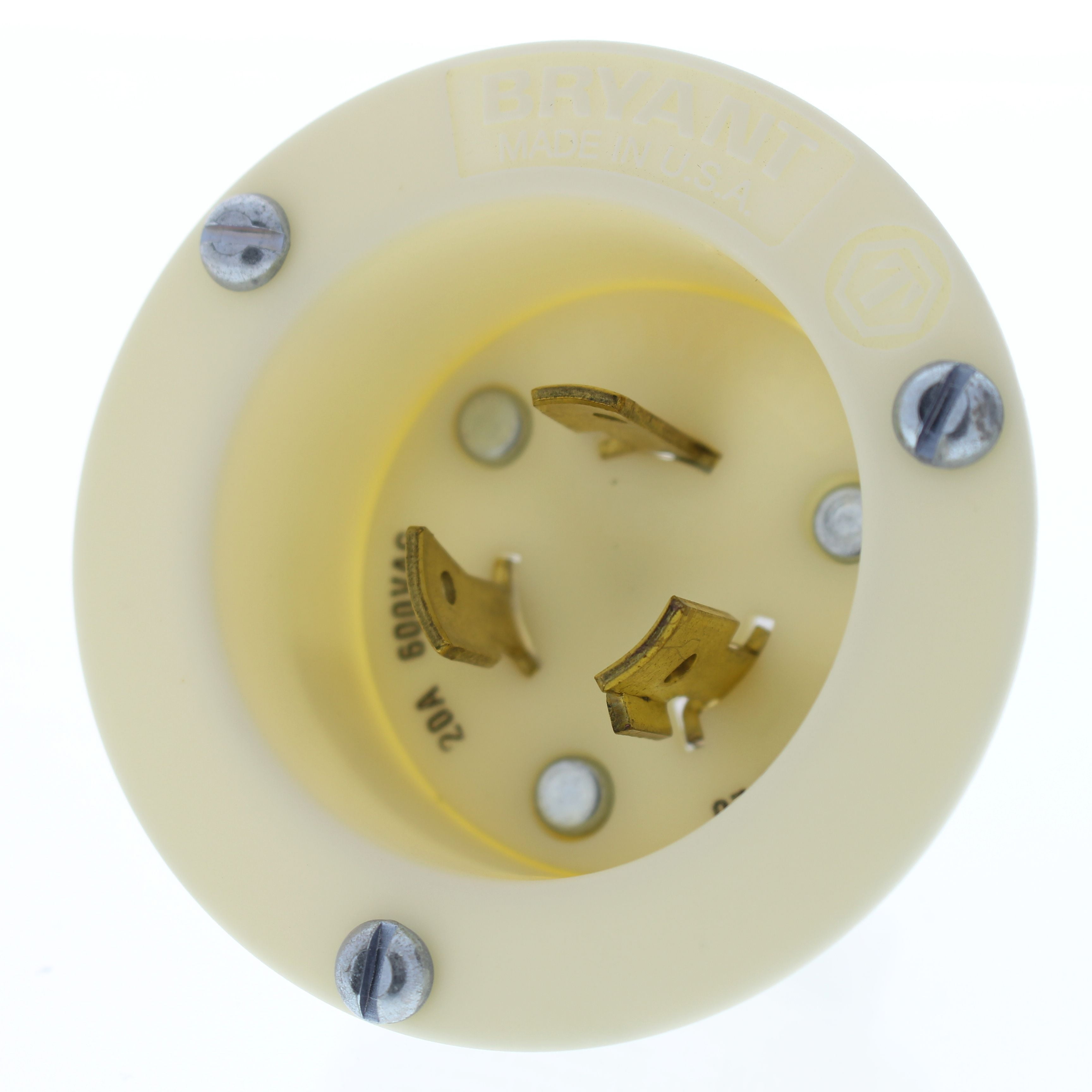 Cooper Wiring Devices Flanged Inlet 20A 600V 2P3W Hart/Lock Back Wire ...