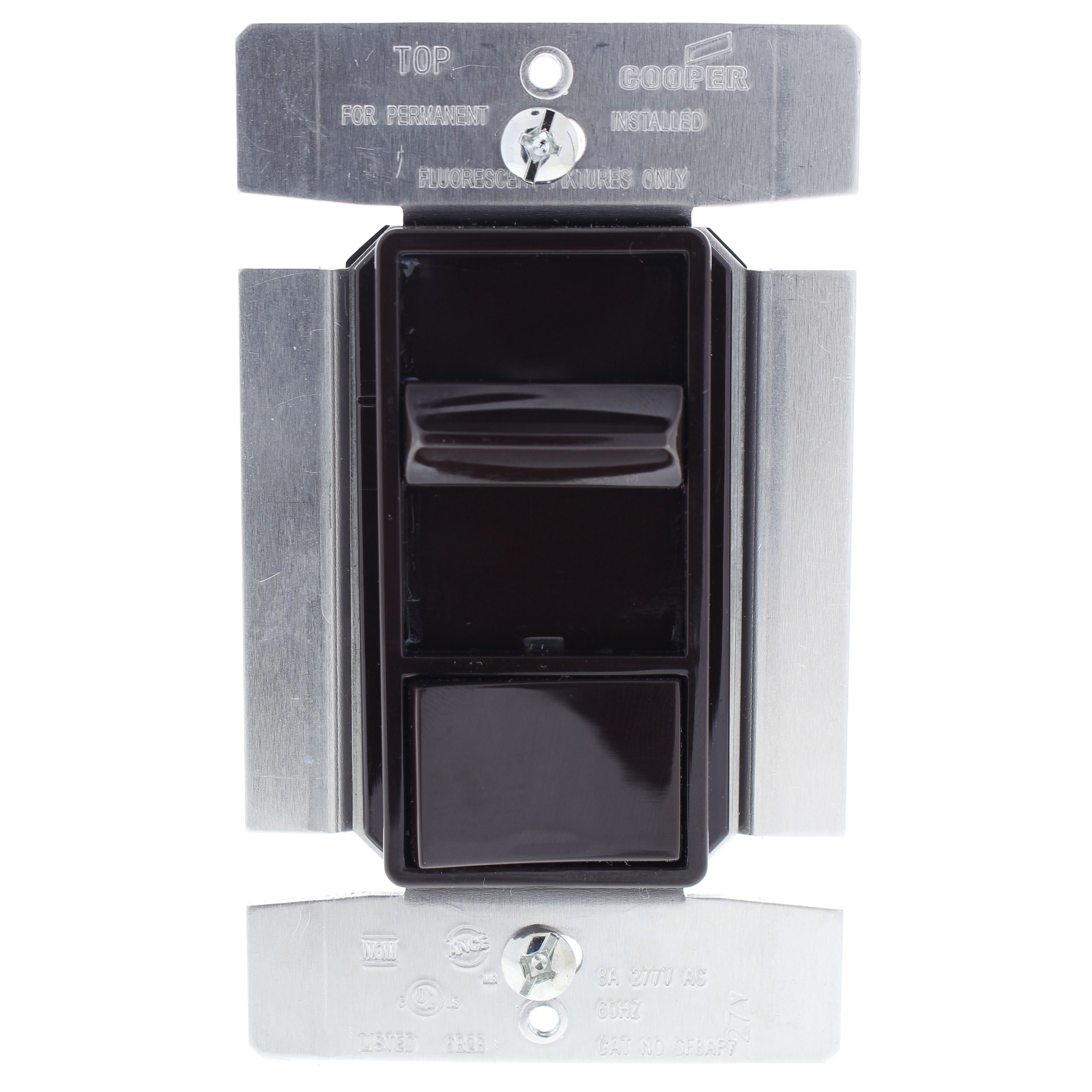 Cooper Wiring Devices SF8AP7-B Brown Slide Dimmer Preset 3Way Mark 10 8A 277V - Walmart.com