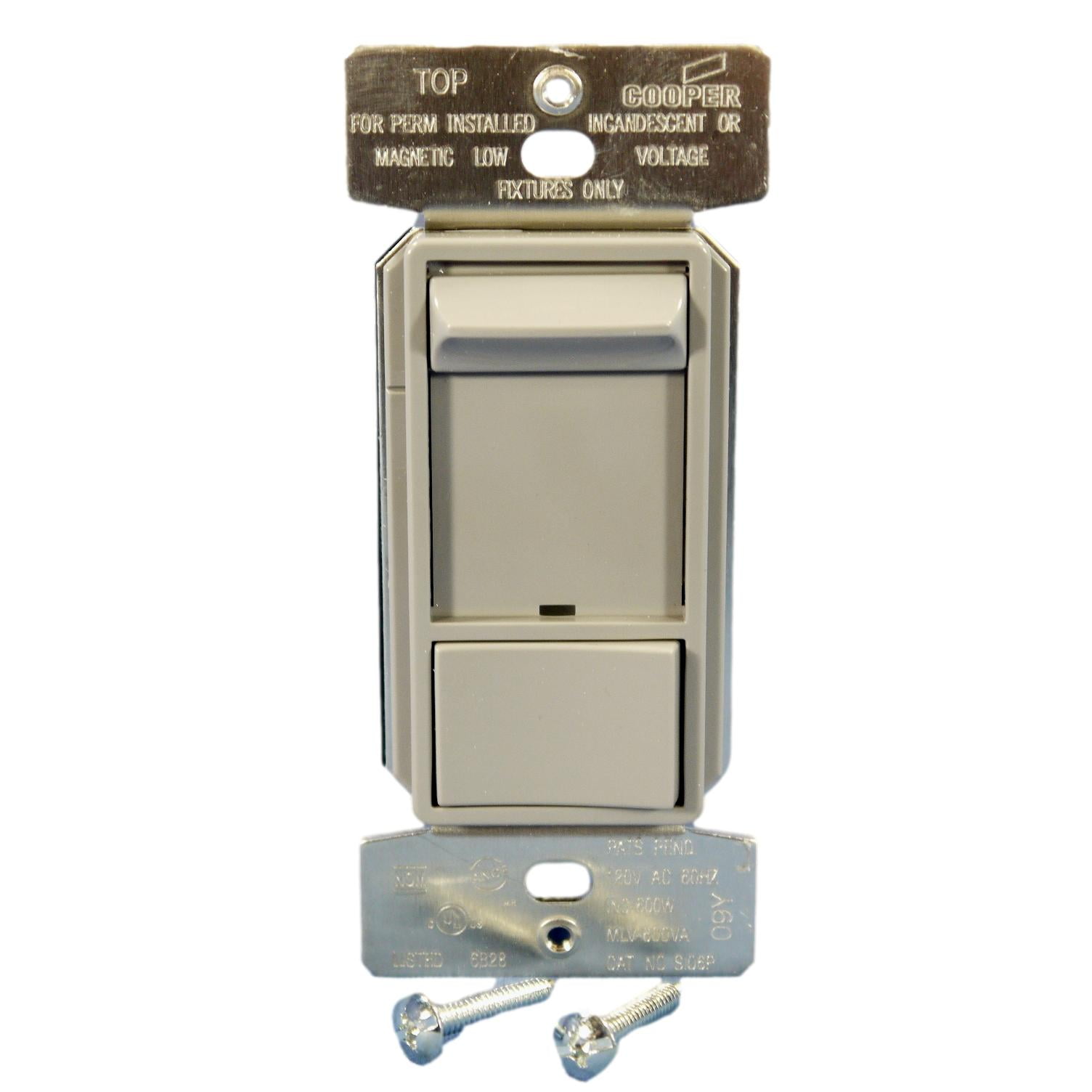 Cooper Wiring Devices SI06P-GY Skye Decorator Preset Slide Dimmer ...