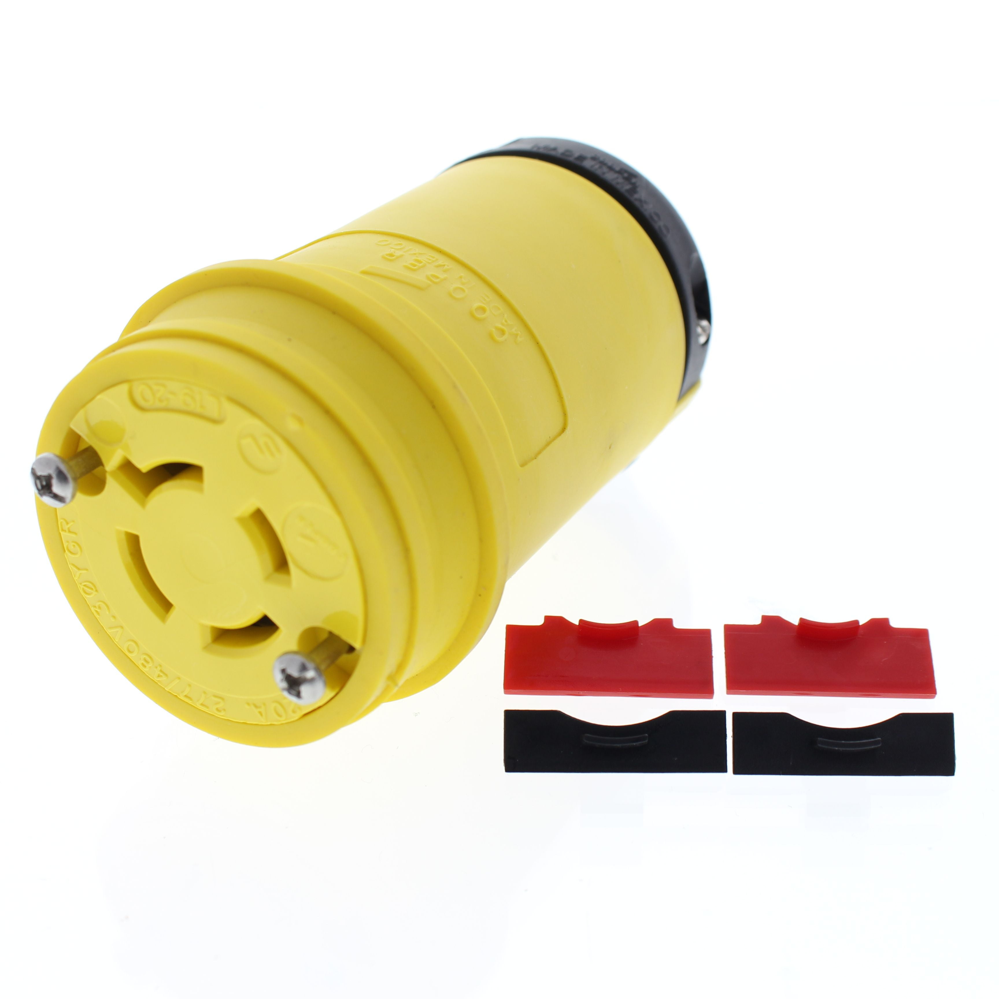 Cooper Wiring Devices Yellow Connector Ins 20A 277/480V 3PH 4P4W H/L ...