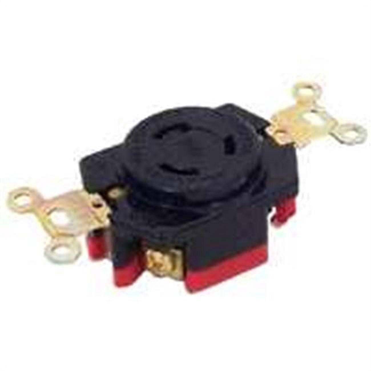 Cooper Wiring L520R 2-Pole 3-Wire Locking Receptacle, 20A, Black ...