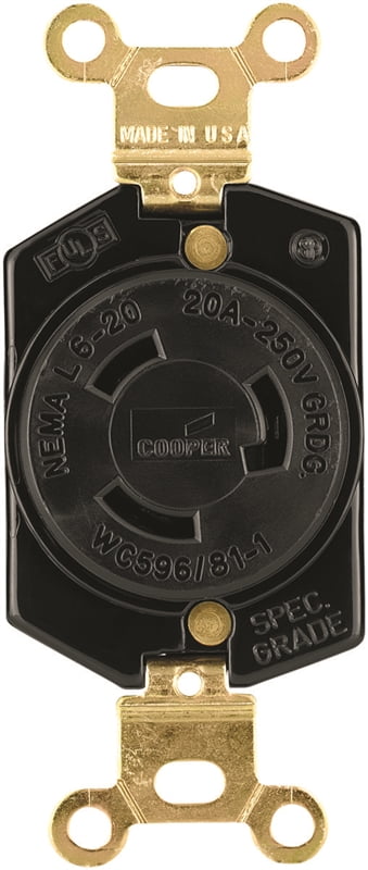 Cooper Wiring L620R 20 Amp 3 Wire Ground Lock Receptacles - Walmart.com