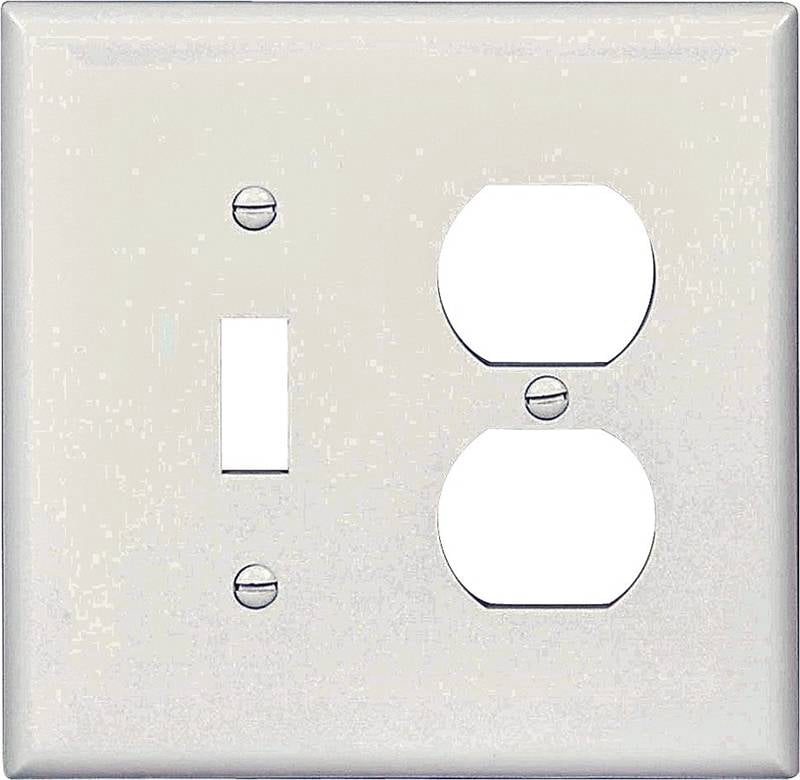 Cooper Wiring PJ18W 2-Gang Toggle & Duplex Combo Plate- White - Walmart.com
