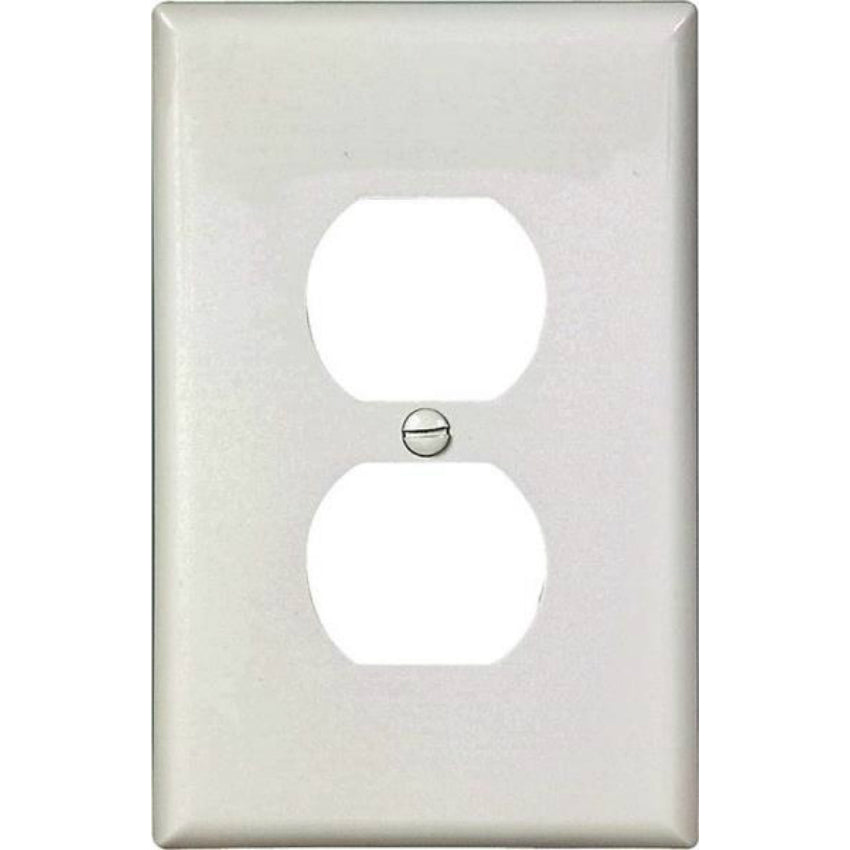 Cooper Wiring PJ8W Polycarbonate Duplex Receptacle Wall Plate, White, 1 ...