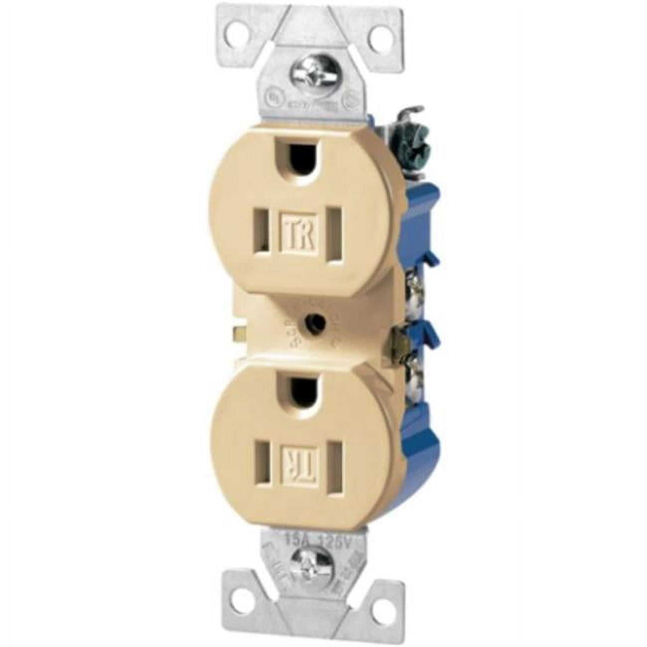 Cooper Wiring TR270W Grounding Duplex Receptacle, White - Walmart.com
