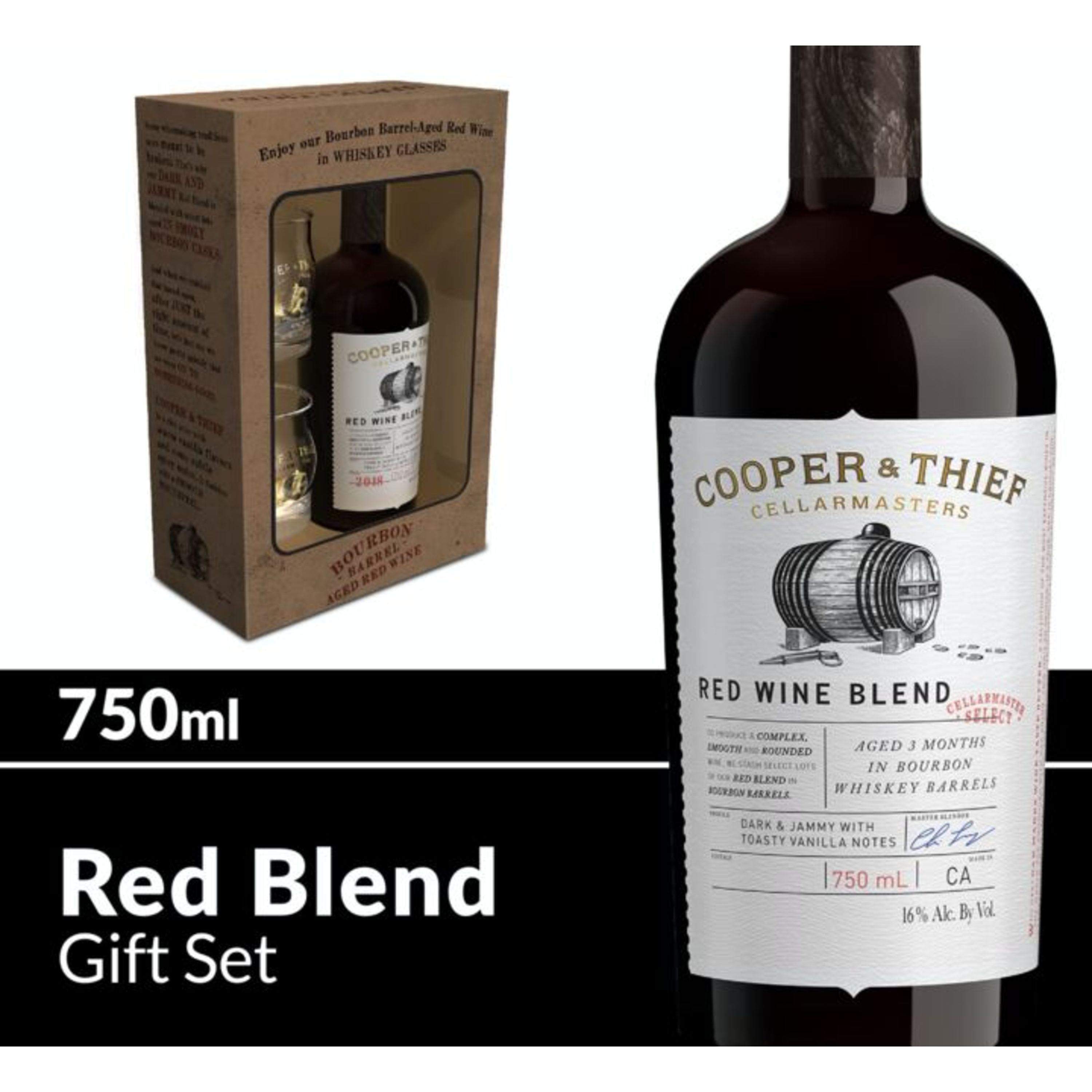 Cooper and Thief Gift Set Red Blend Red Wine with 2 rocks glasses, 750 ...