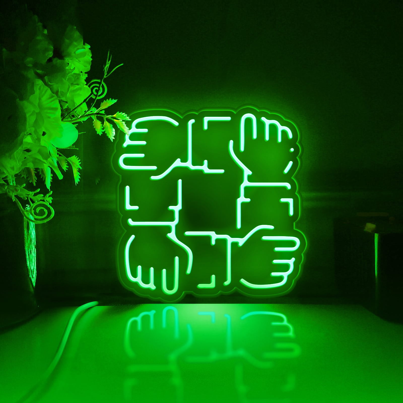 Cooperating Hand Led Light Box, Dimmable Neon-Like Light Signs USB ...