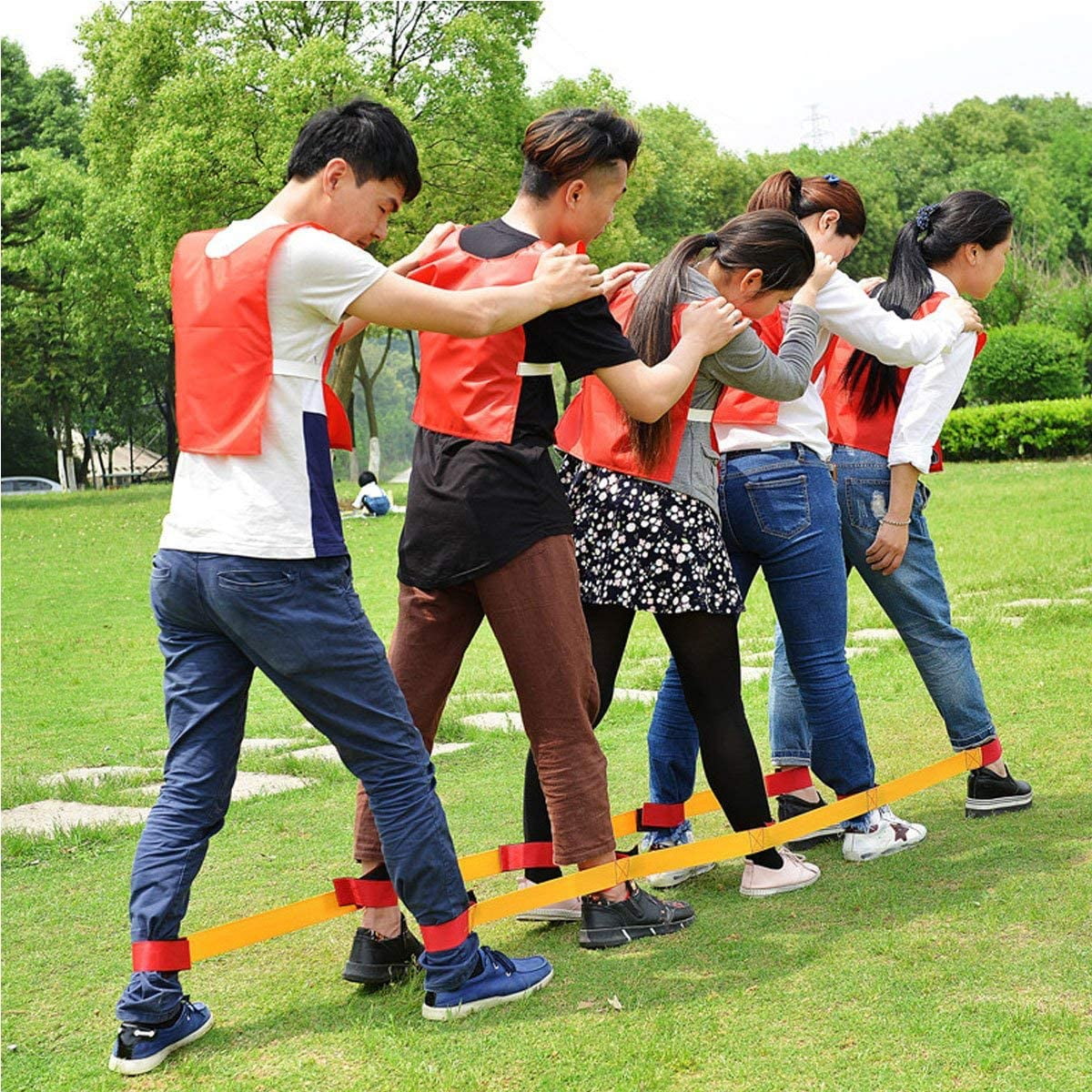 Cooperative Band Walker 5-Legged Race Band Set Game Teamwork Training ...