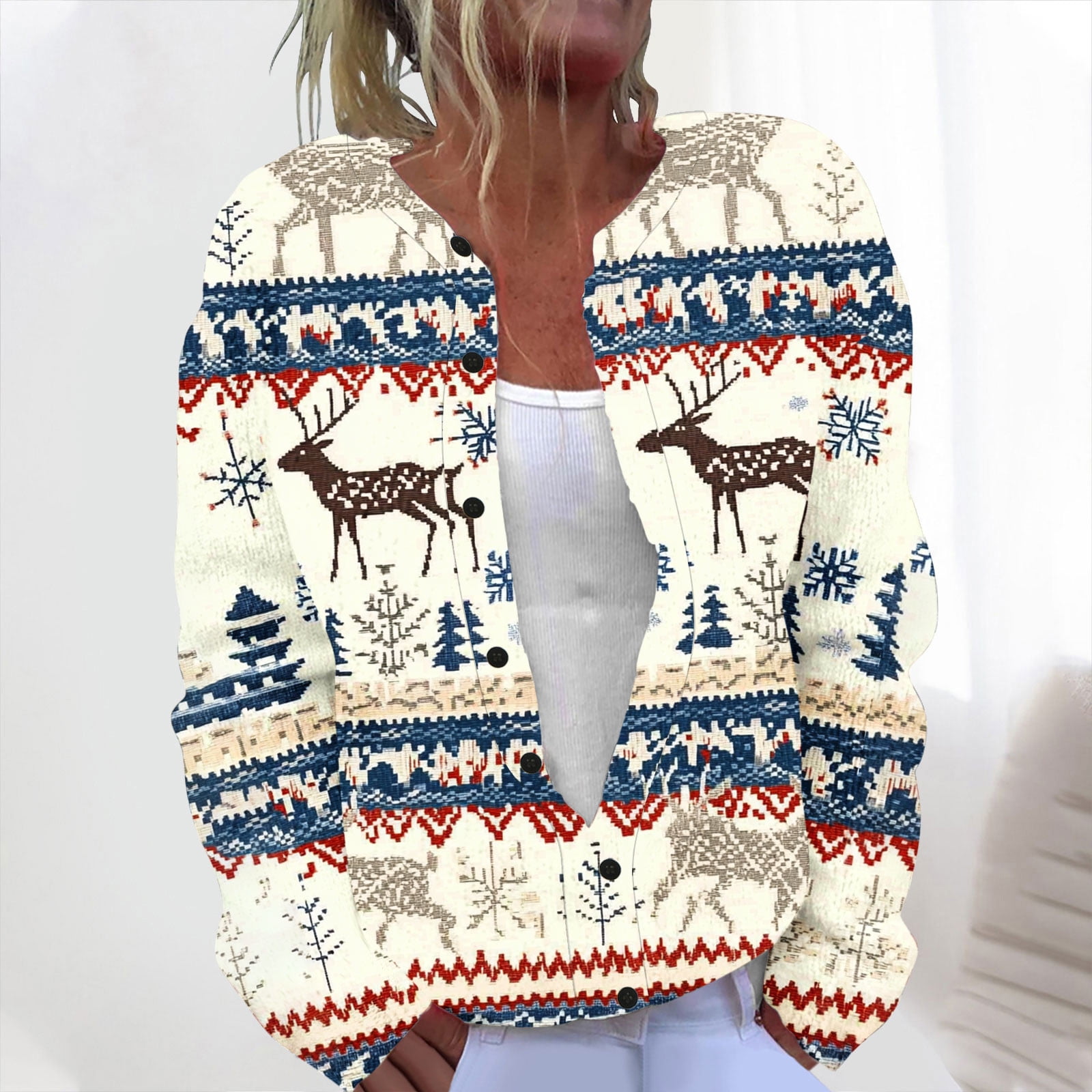 Coorders Women Open Front Cardigan Sweaters,Long Sleeve Knit Button ...