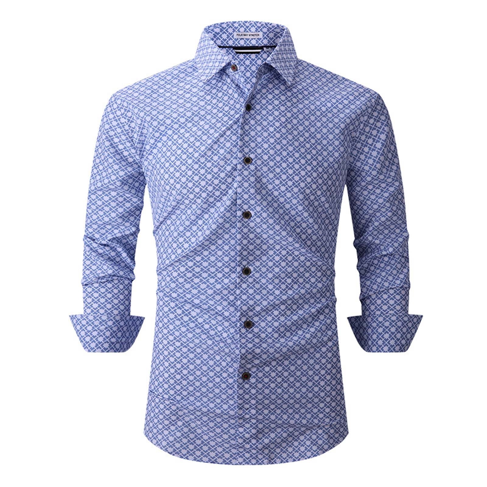 Coorders George Fit Casual Dress Shirts, Mens Solid Long Sleeve Dress ...