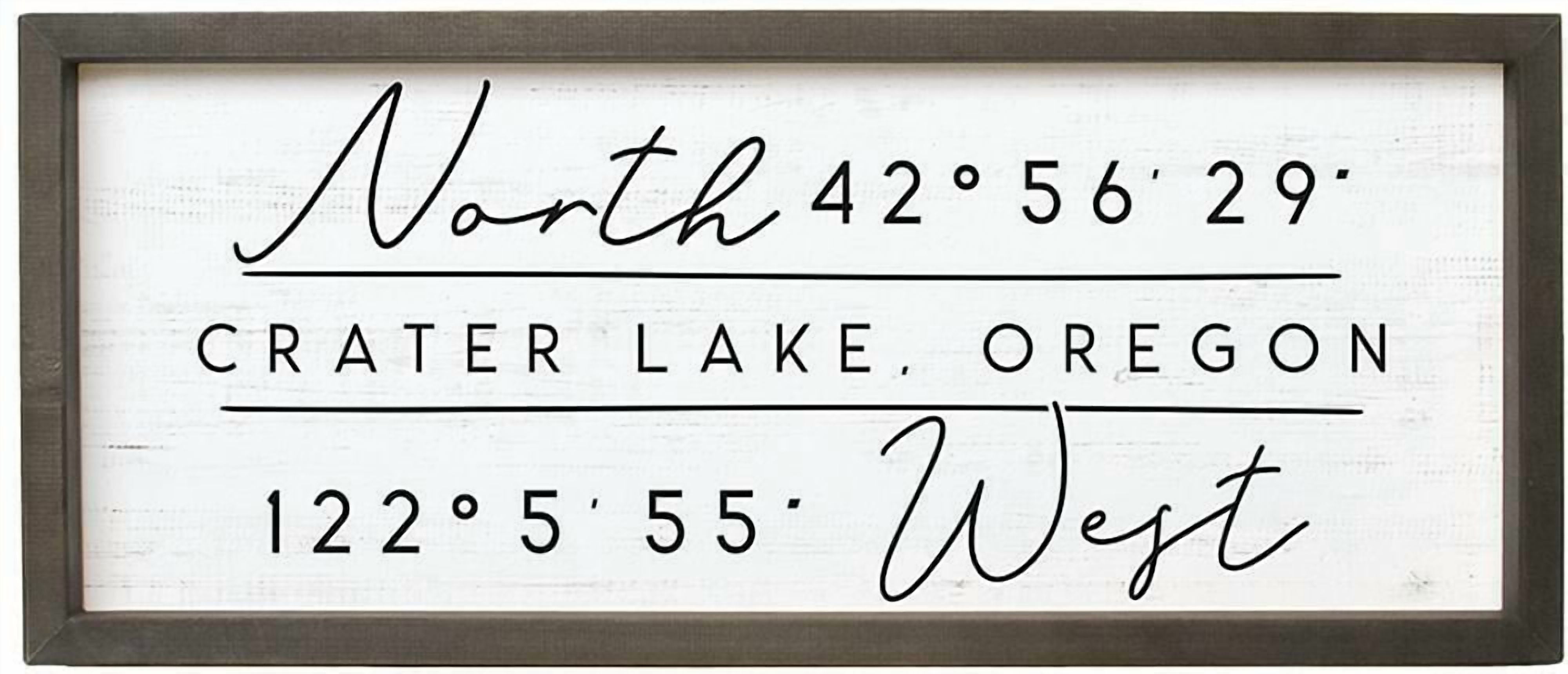 Coordinates Framed Horizontal Personalized Wood Sign - Walmart.com