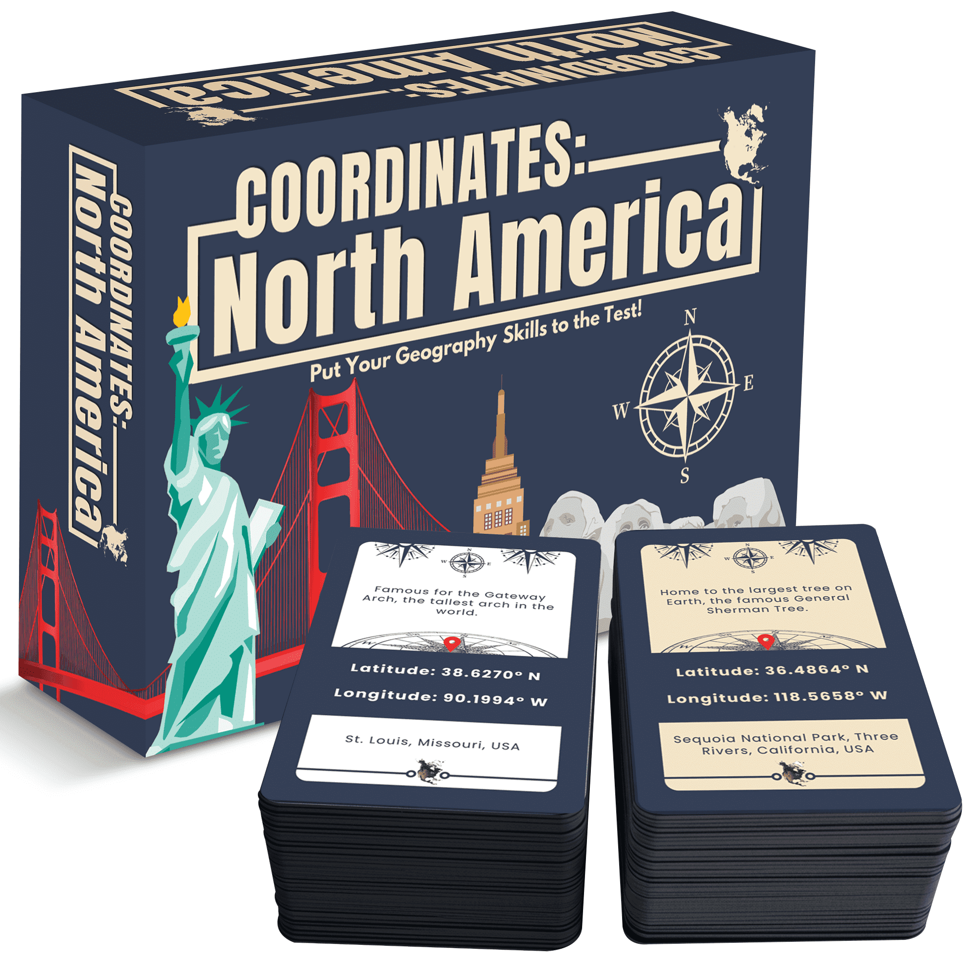 Coordinates North America Geography Game - Educational Card Game for ...